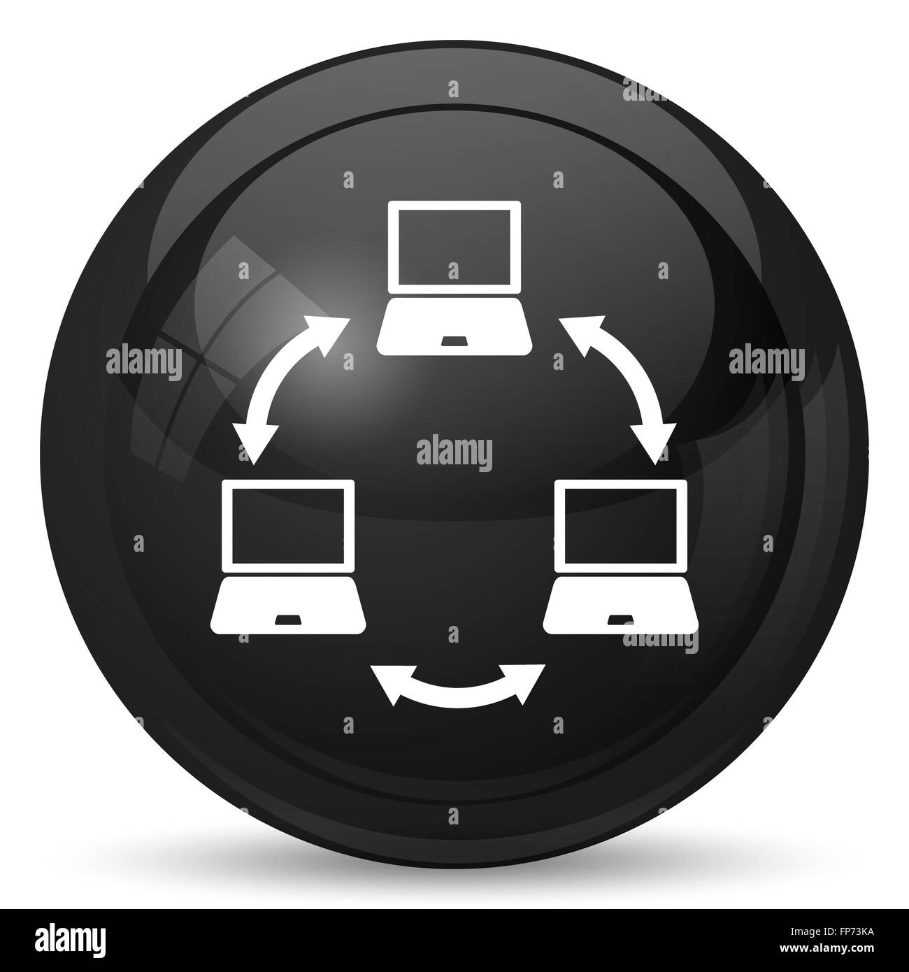 Computer network icon. Internet button on white background Stock Photo ...