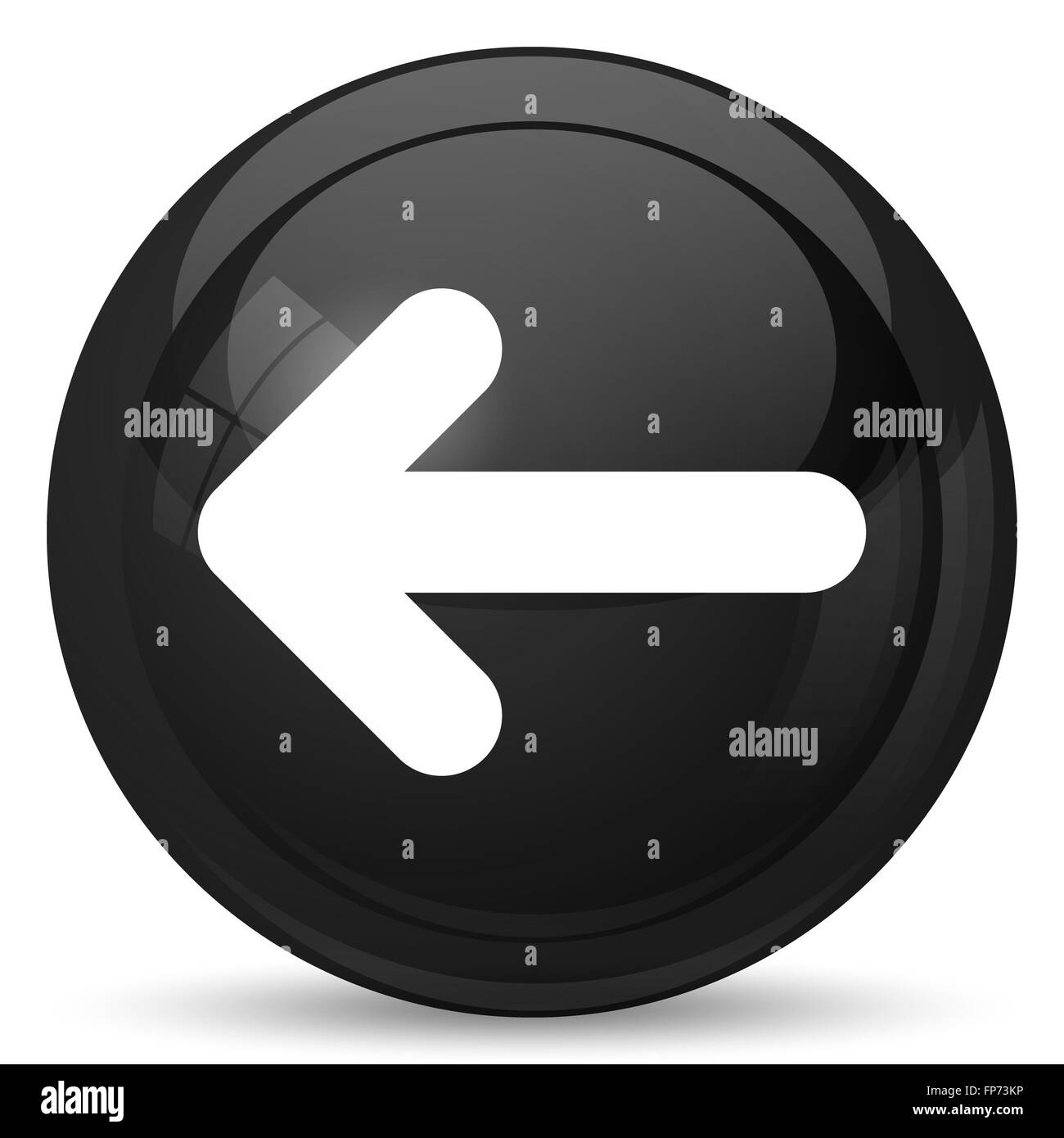 Left arrow icon. Internet button on white background Stock Photo - Alamy