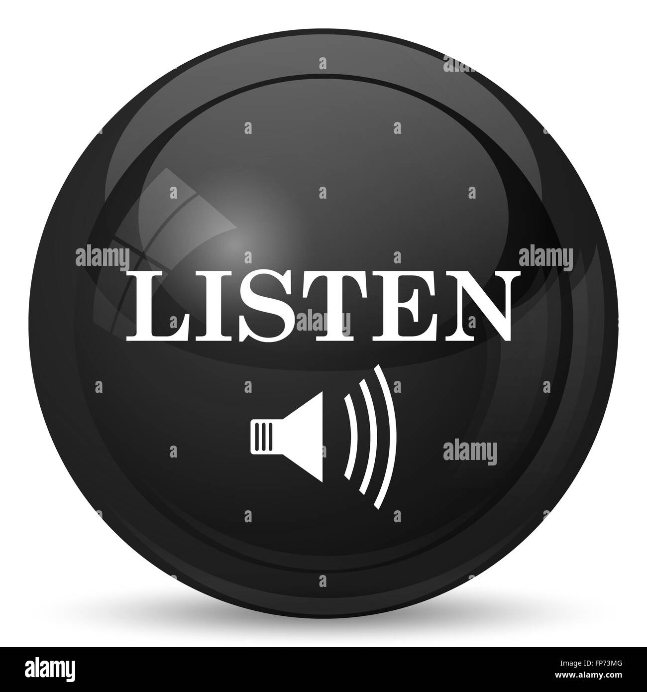 Listen icon. Internet button on white background Stock Photo - Alamy