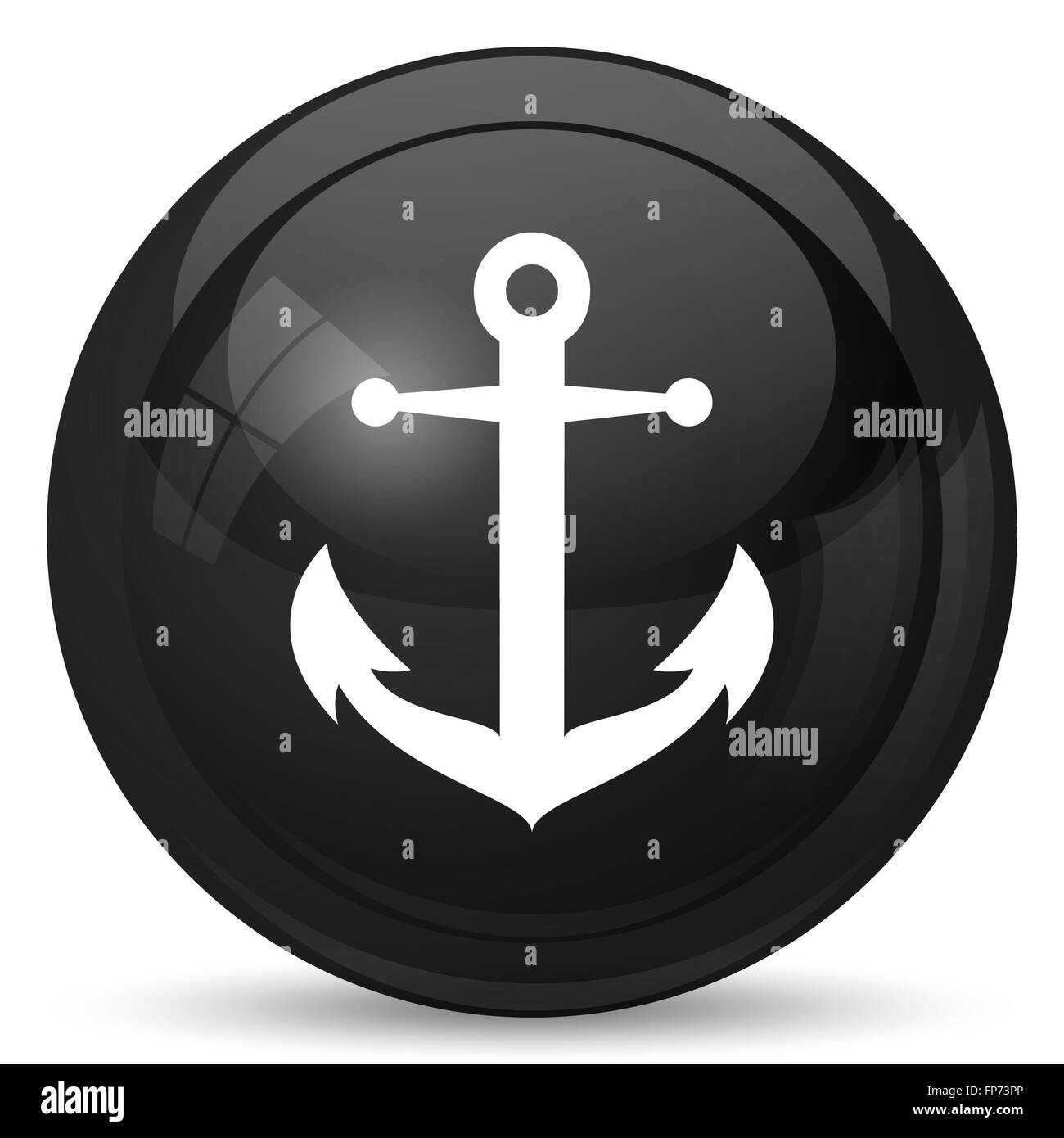 Anchor icon. Internet button on white background Stock Photo - Alamy