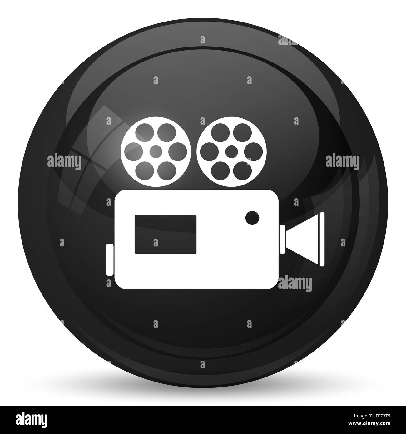 Video camera icon. Internet button on white background Stock Photo - Alamy