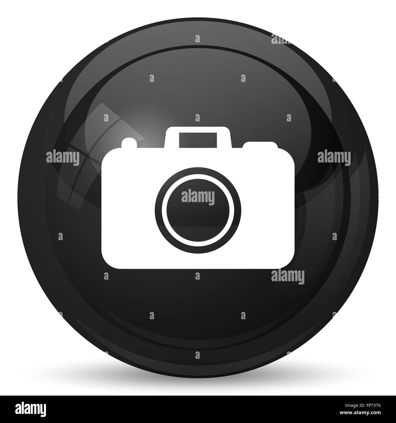 Photo camera icon. Internet button on white background Stock Photo - Alamy