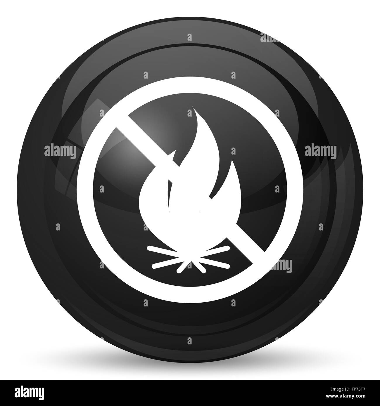 Fire forbidden icon. Internet button on white background Stock Photo ...