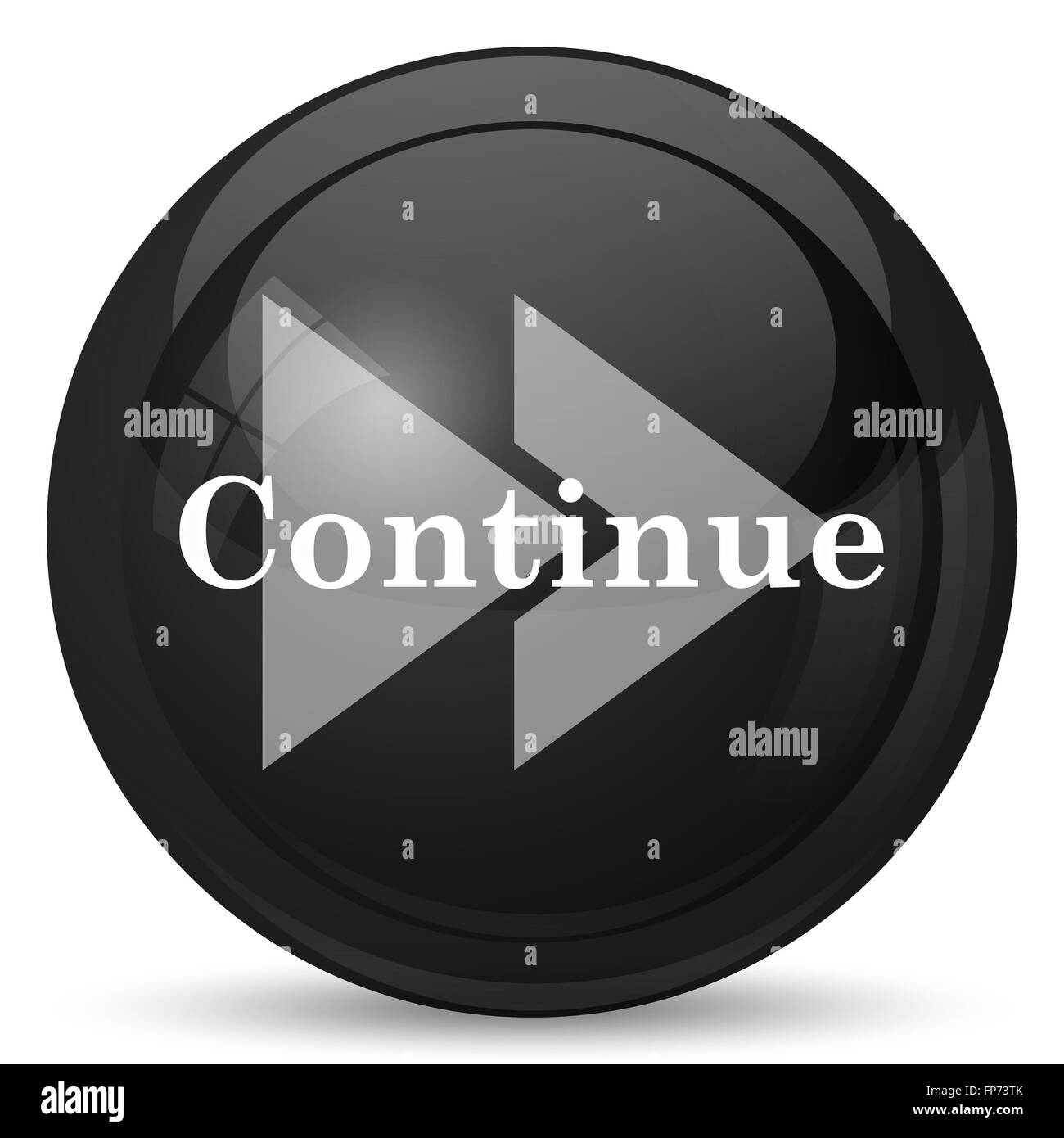 Continue icon. Internet button on white background Stock Photo - Alamy