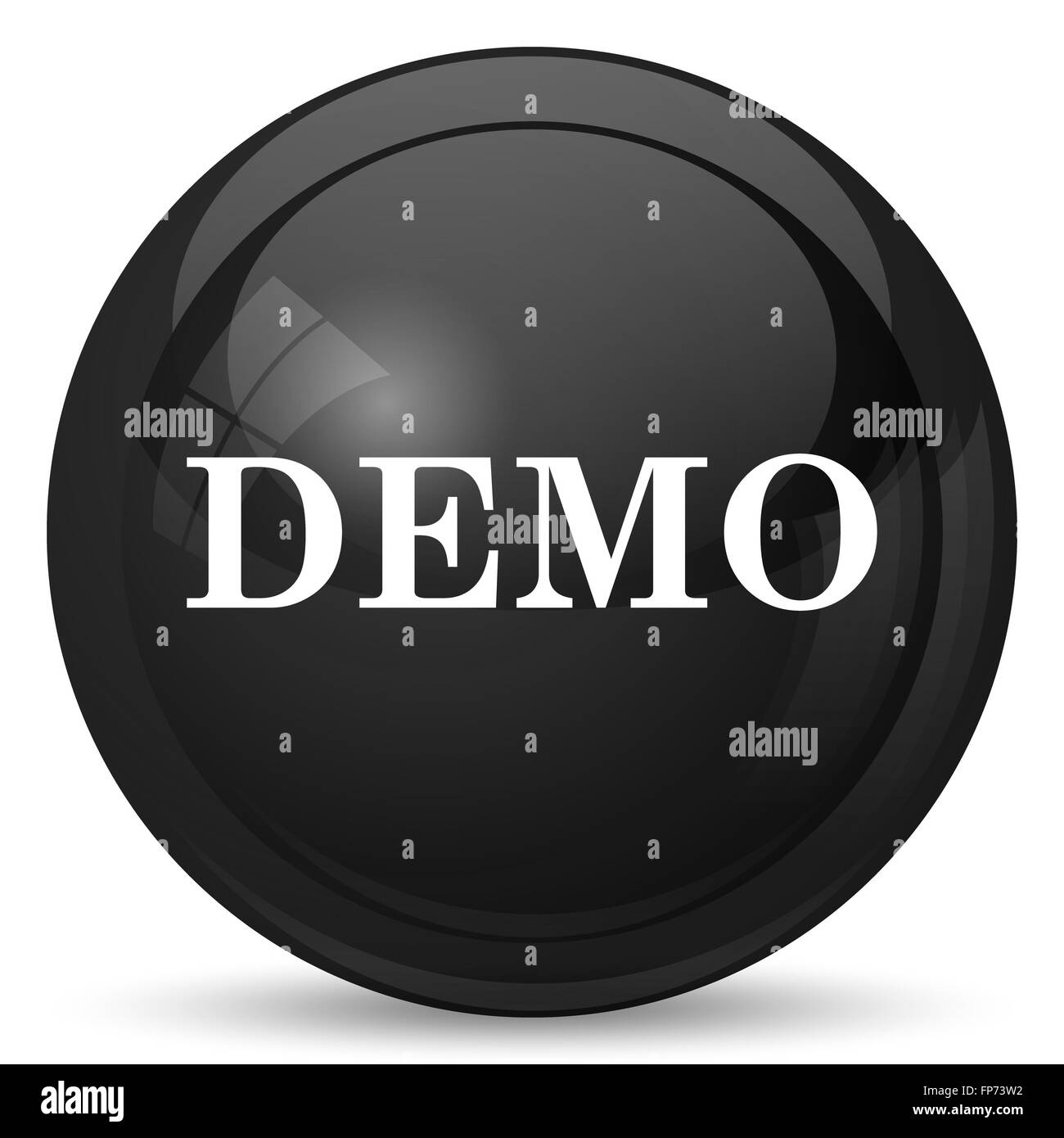 Demo icon. Internet button on white background Stock Photo - Alamy