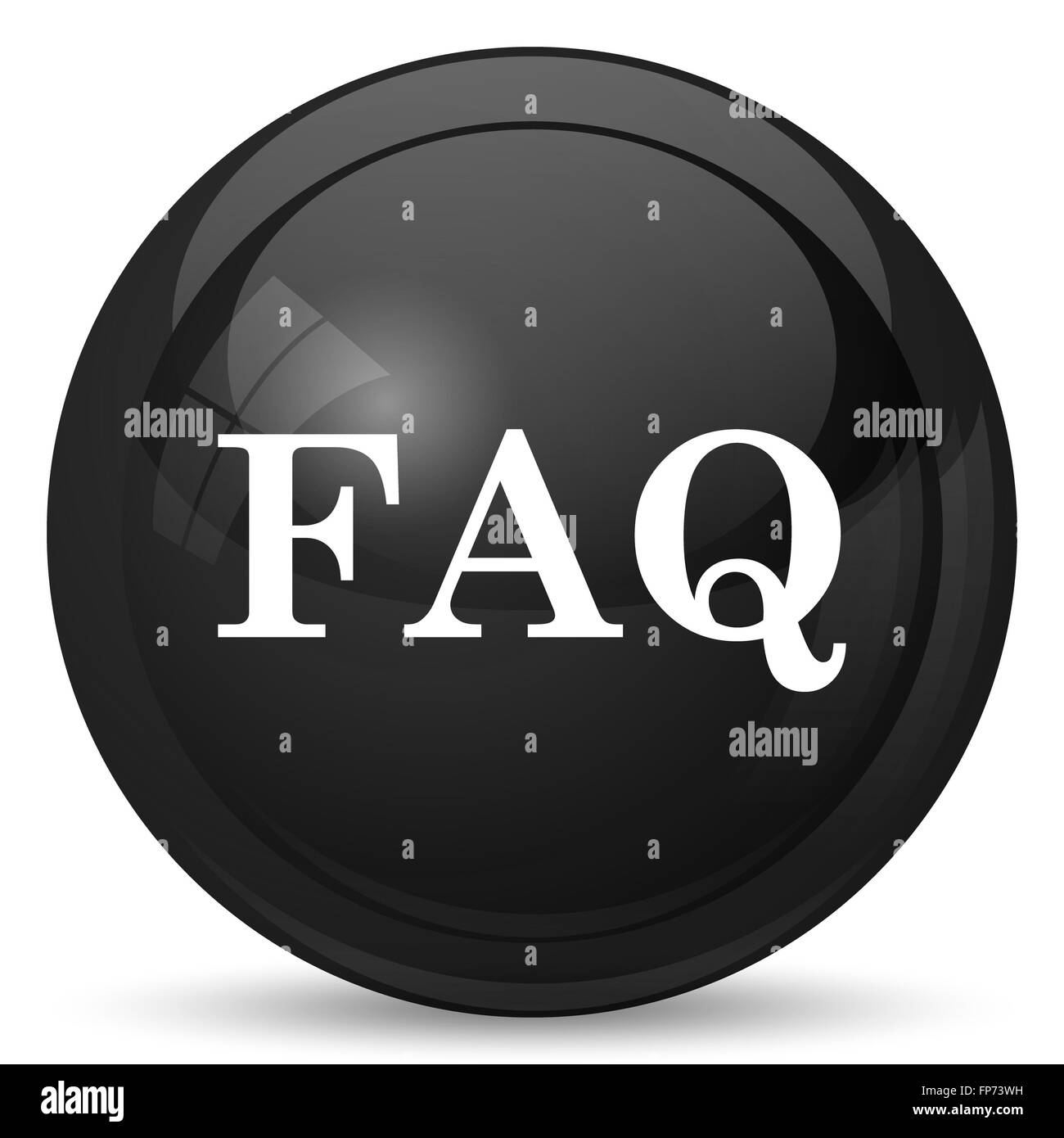 FAQ icon. Internet button on white background Stock Photo - Alamy