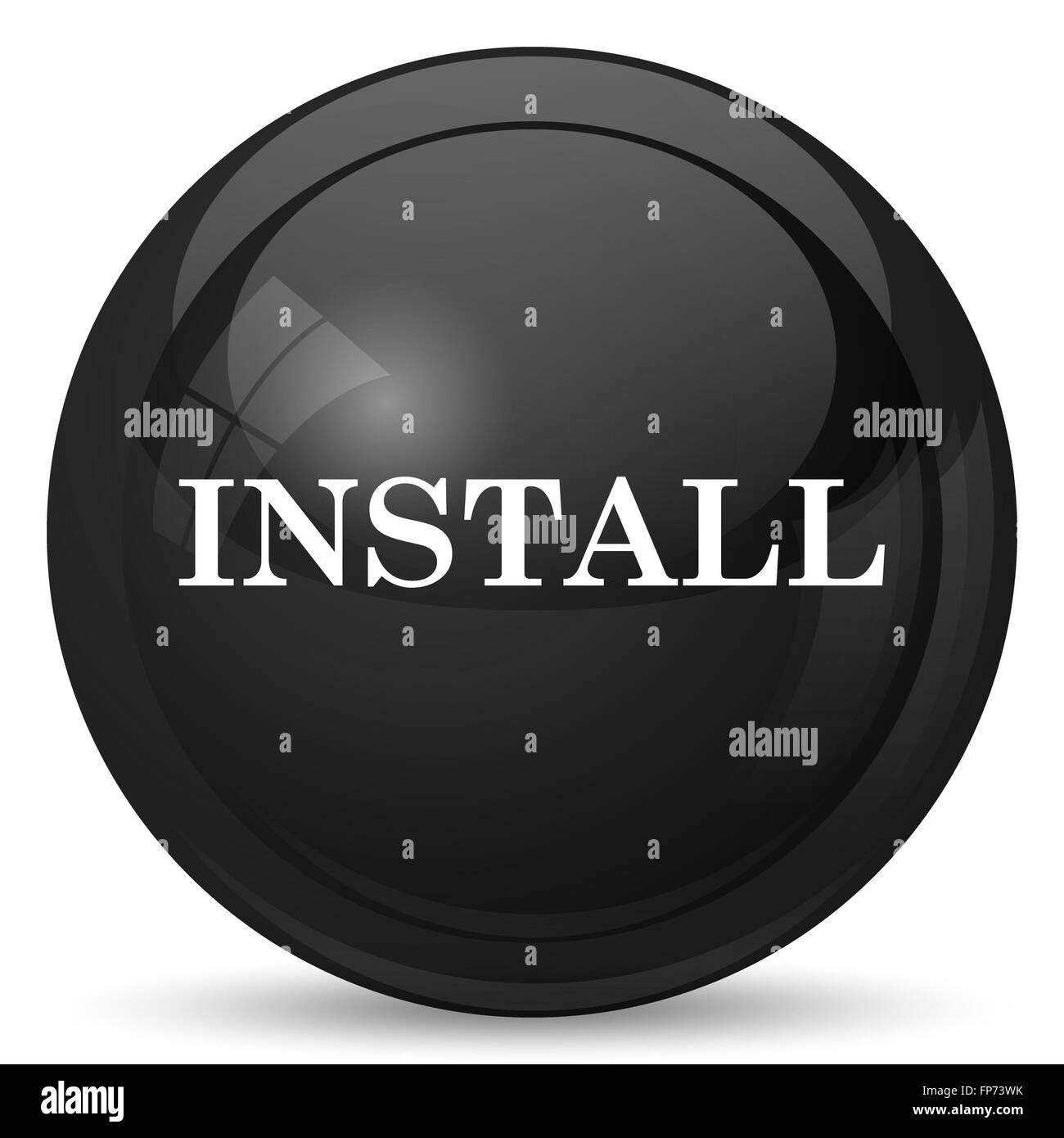 Install icon. Internet button on white background Stock Photo - Alamy