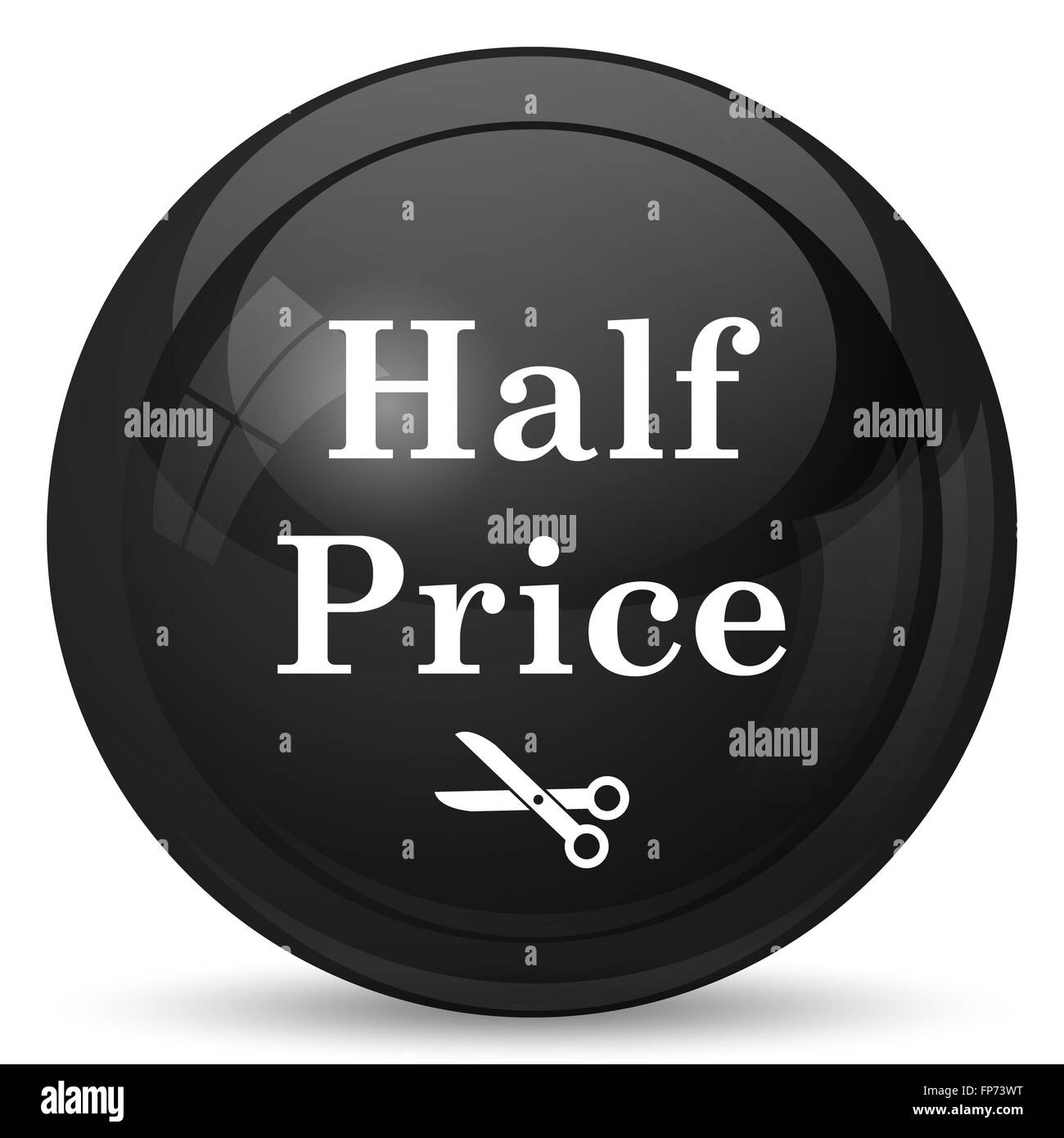 Half price icon. Internet button on white background Stock Photo - Alamy