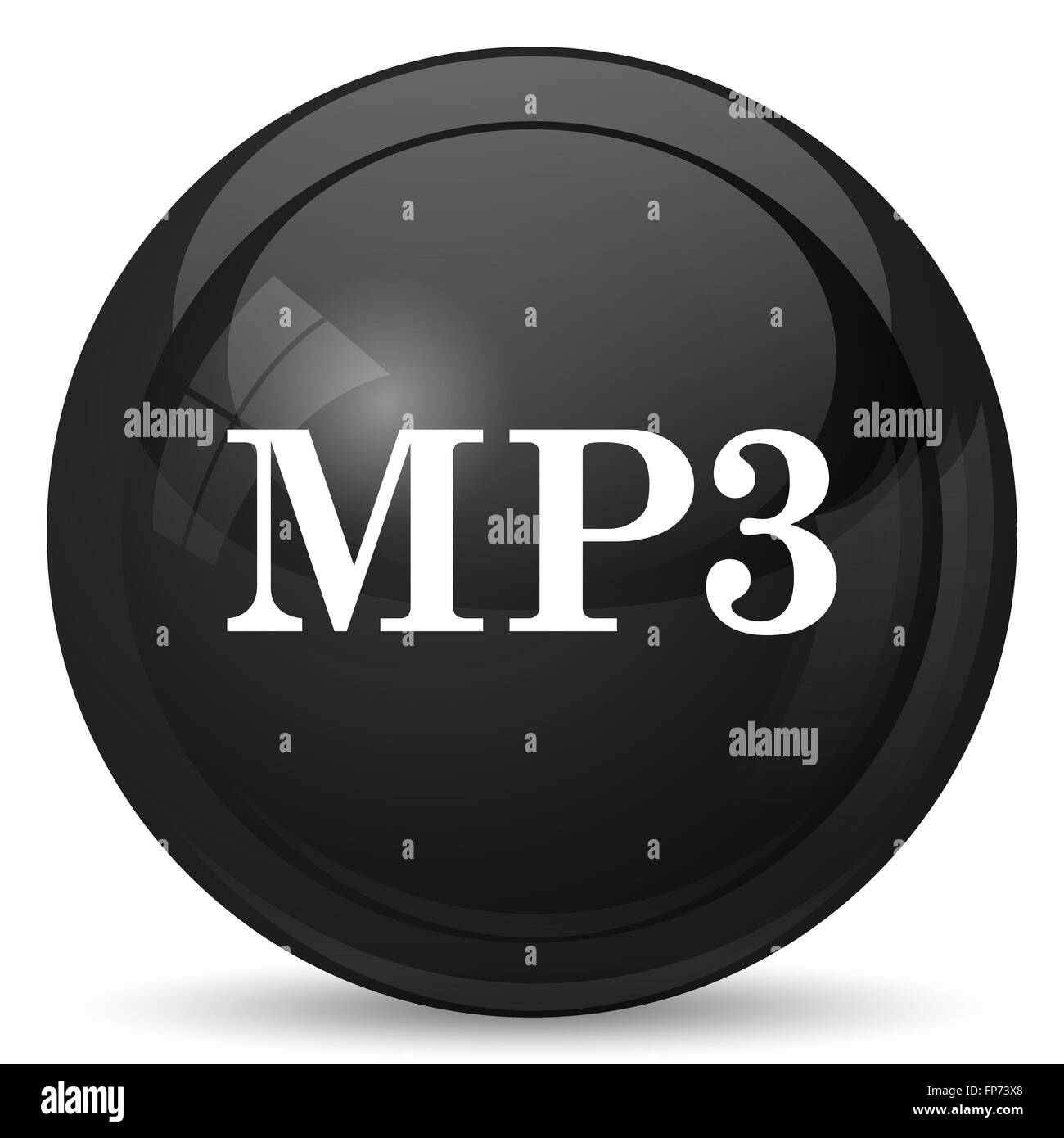 MP3 icon. Internet button on white background Stock Photo - Alamy