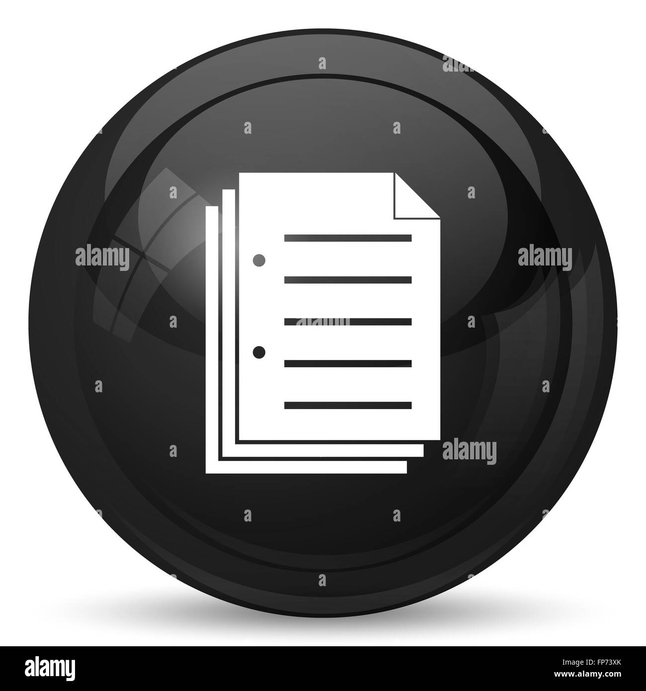 Document icon. Internet button on white background Stock Photo - Alamy