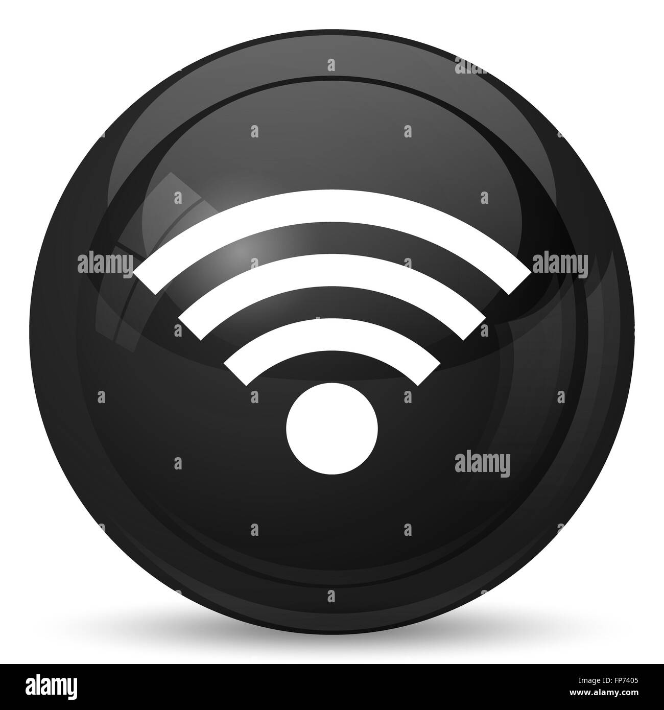 Wireless sign icon. Internet button on white background Stock Photo - Alamy