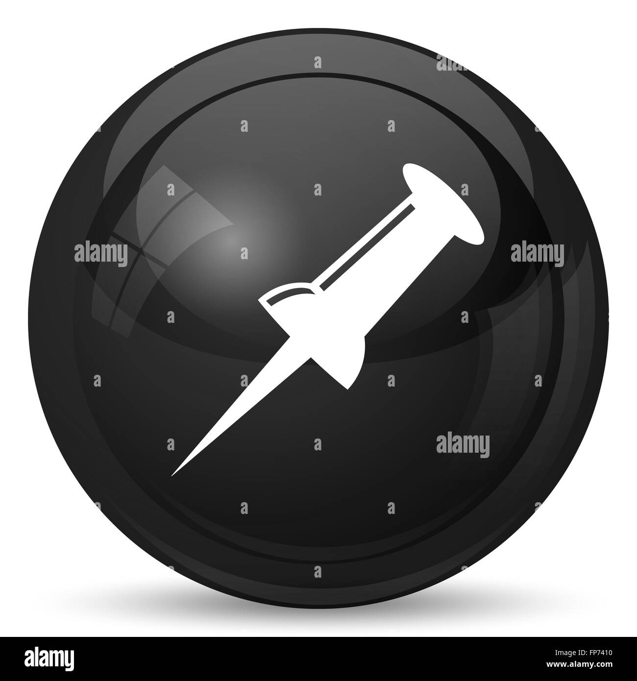 Pin icon. Internet button on white background Stock Photo - Alamy