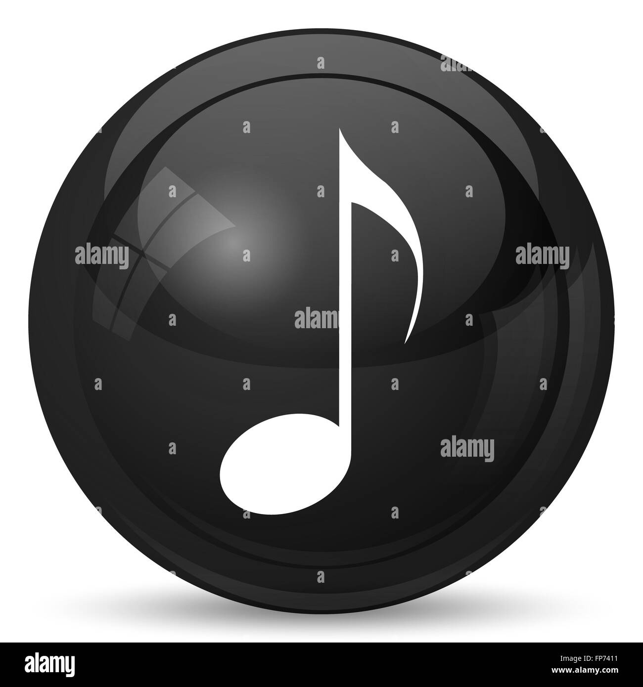 Musical note icon. Internet button on white background Stock Photo - Alamy