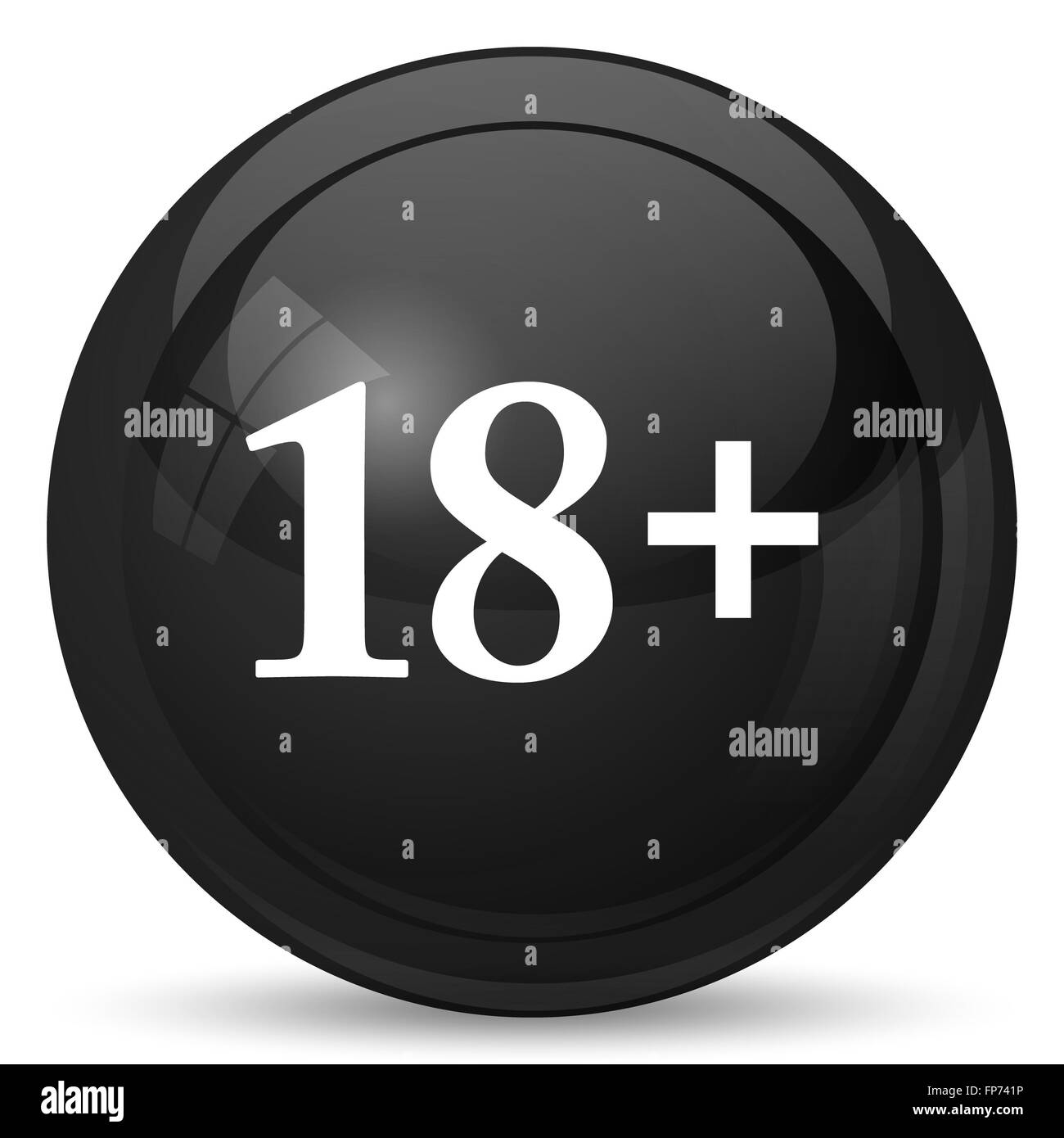 18 plus icon. Internet button on white background Stock Photo - Alamy
