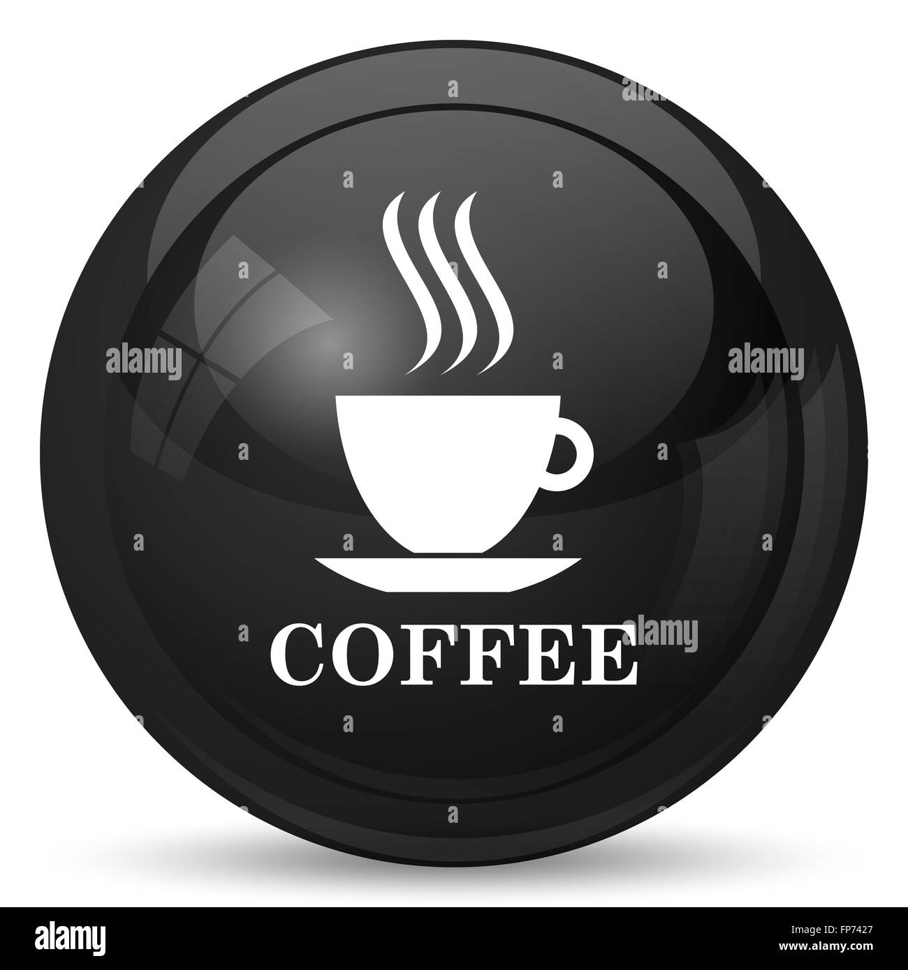 Coffee cup icon. Internet button on white background Stock Photo - Alamy