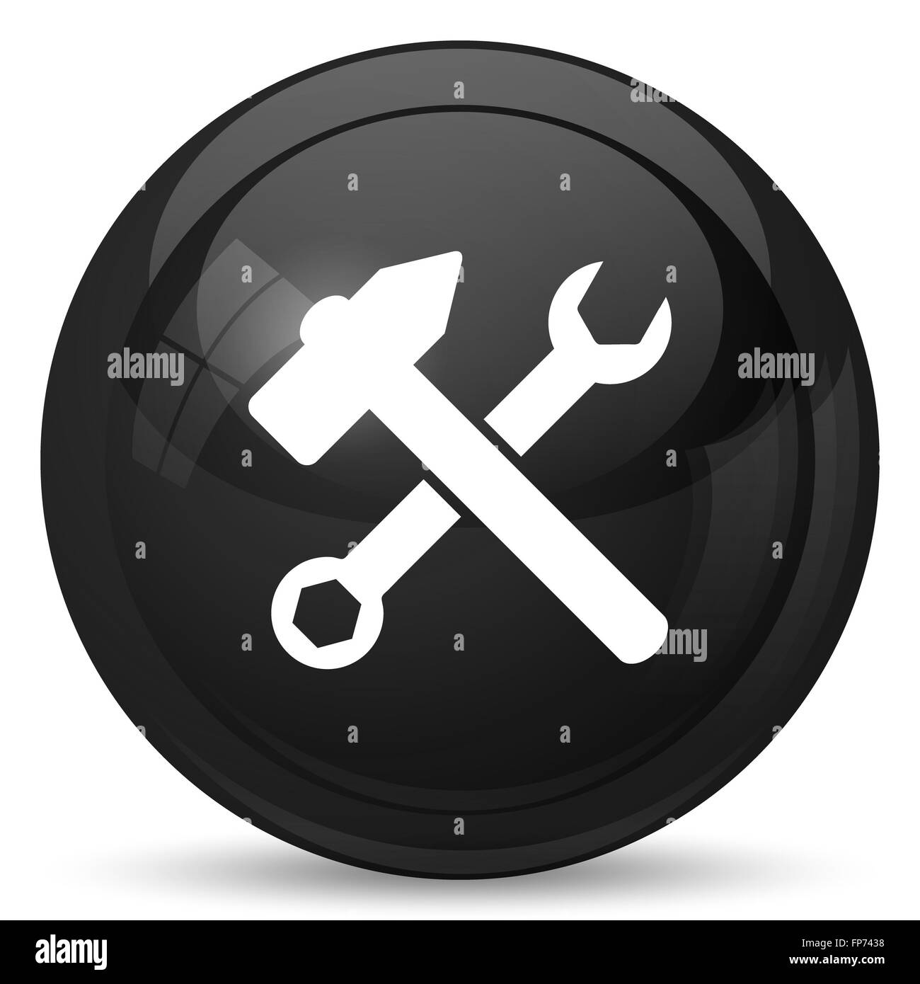 Tools icon. Internet button on white background Stock Photo - Alamy
