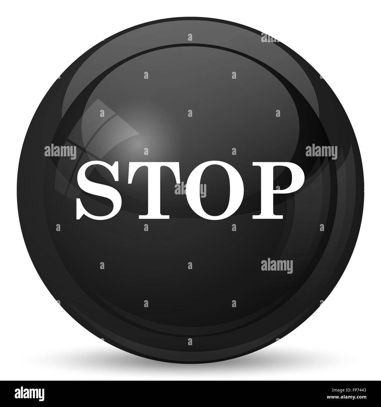 Stop icon. Internet button on white background Stock Photo - Alamy