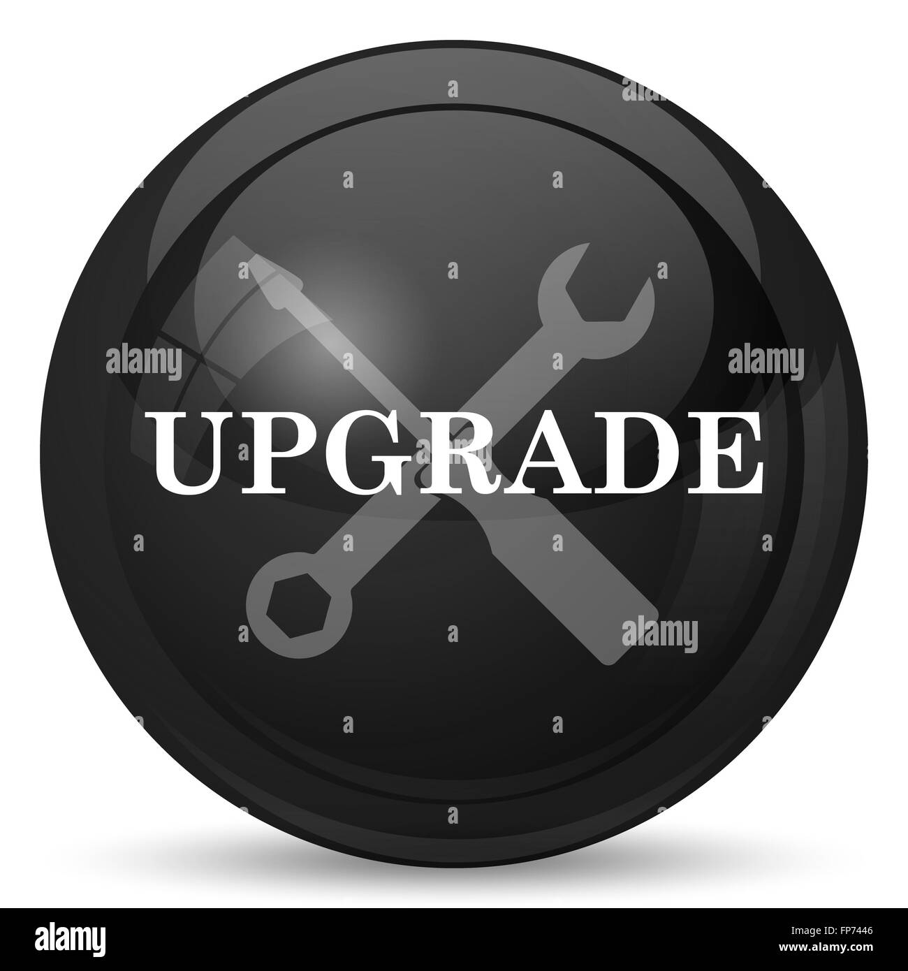 Upgrade icon. Internet button on white background Stock Photo - Alamy