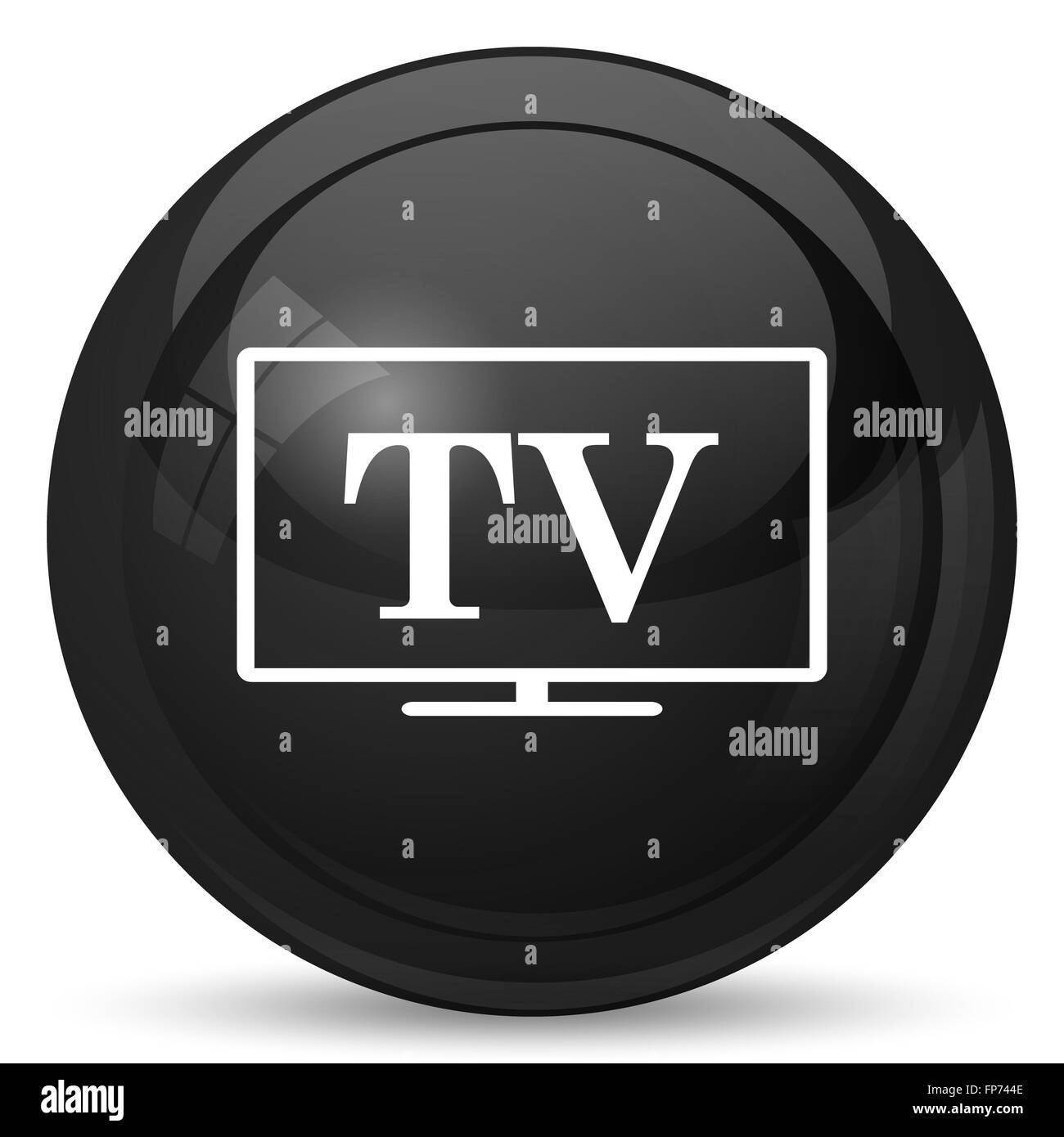 TV icon. Internet button on white background Stock Photo - Alamy