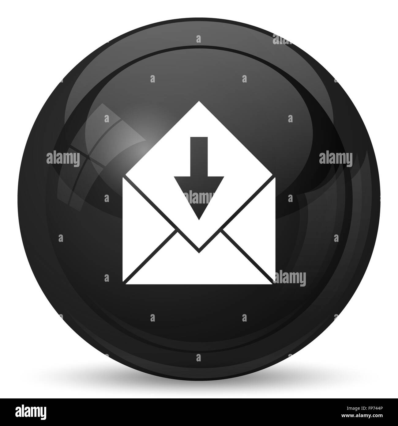 Receive e-mail icon. Internet button on white background Stock Photo ...