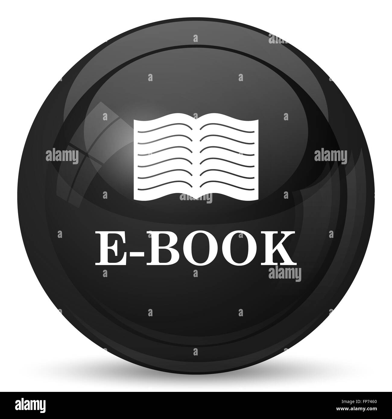 E-book icon. Internet button on white background Stock Photo - Alamy