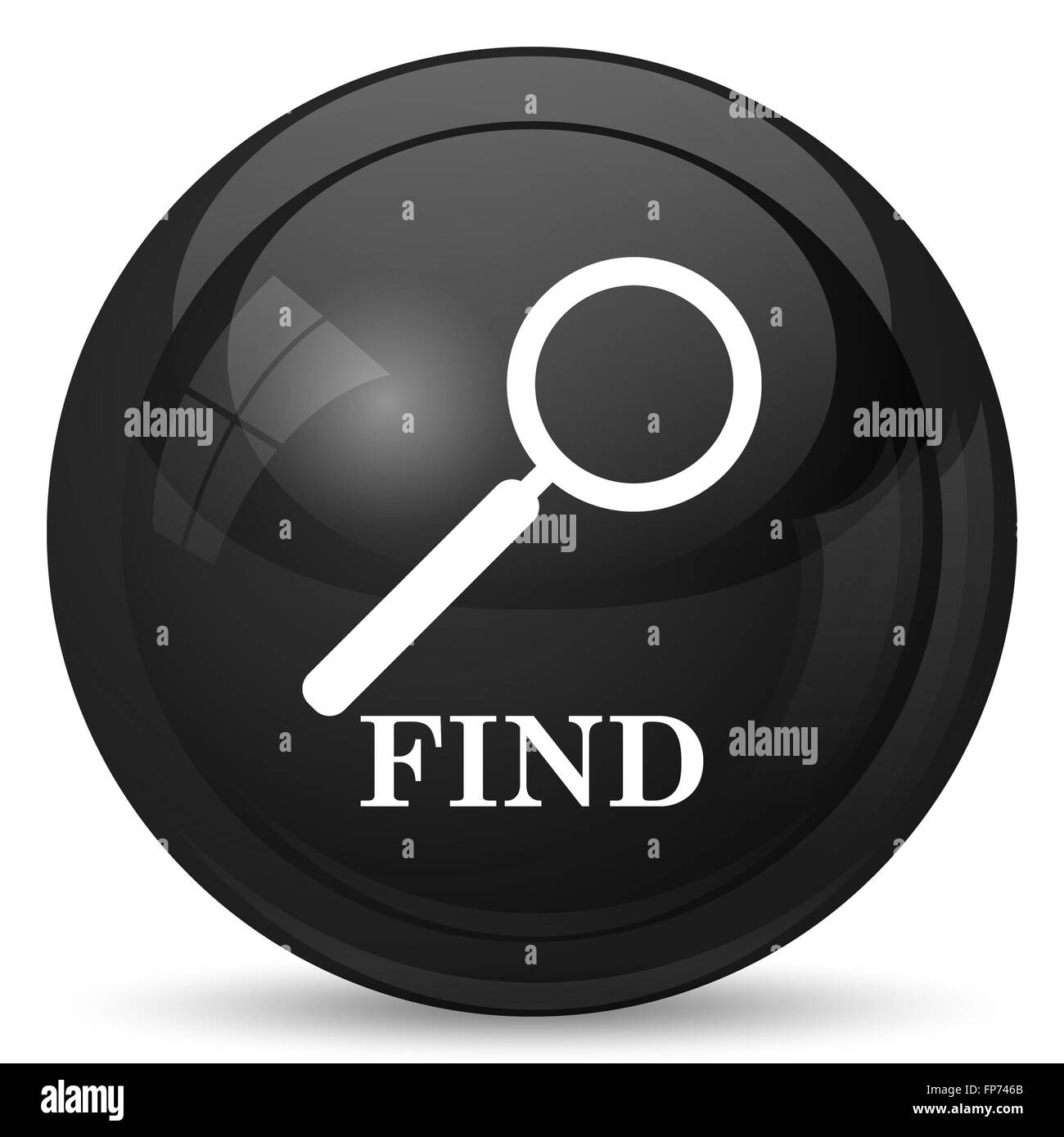 Find icon. Internet button on white background Stock Photo - Alamy