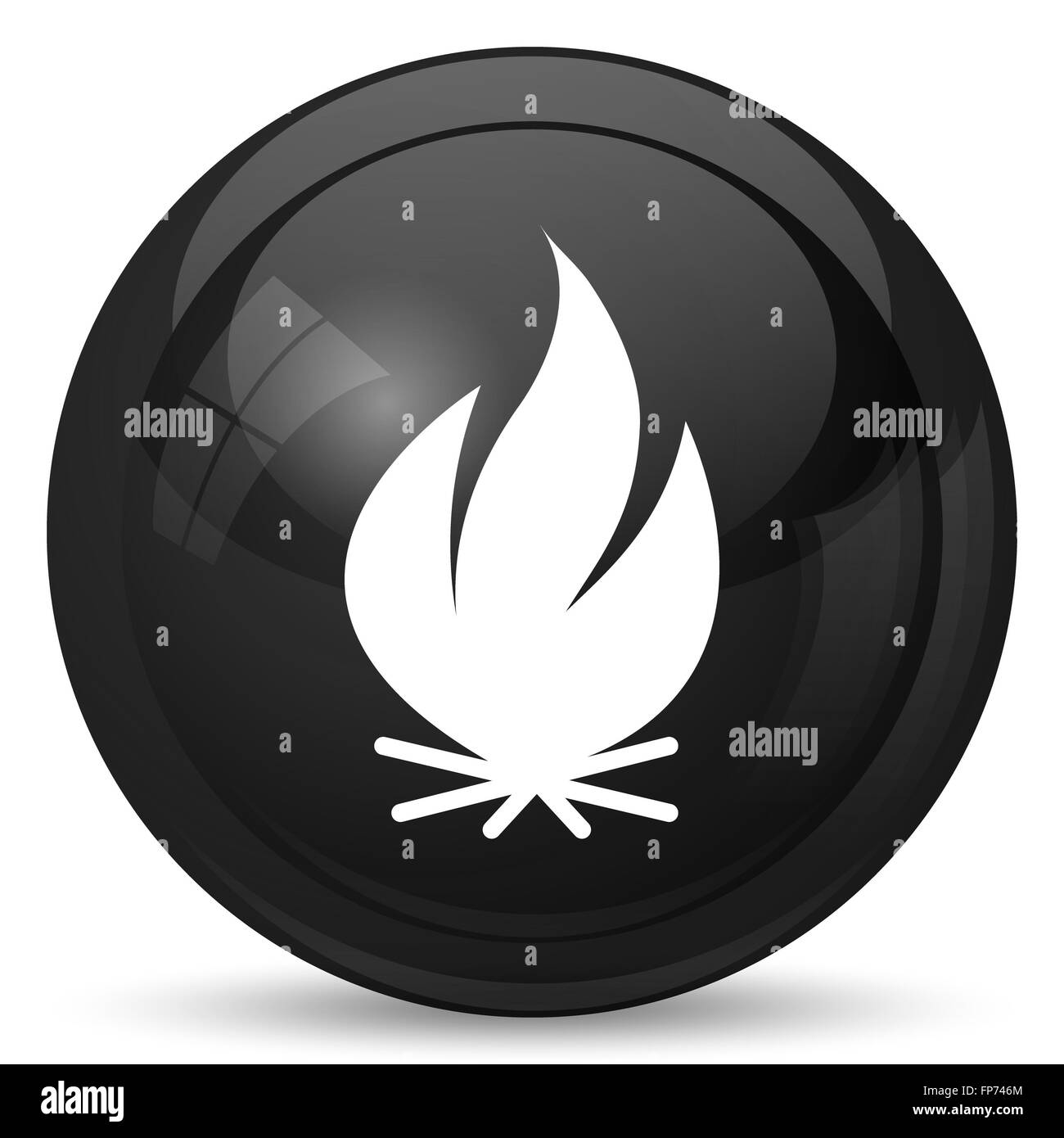 Fire icon. Internet button on white background Stock Photo - Alamy