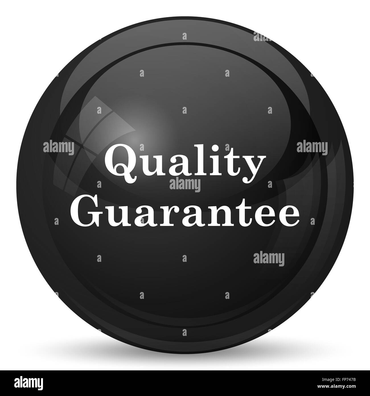 Quality guarantee icon. Internet button on white background Stock Photo ...