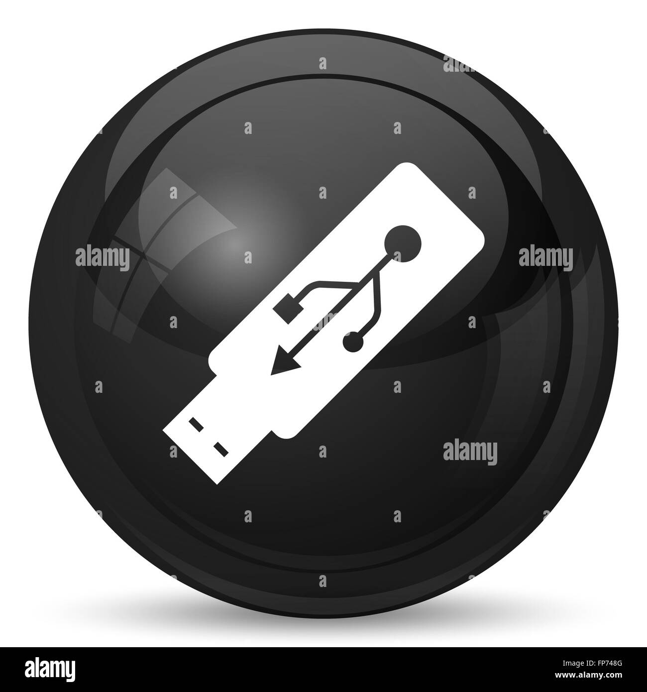 Usb flash drive icon. Internet button on white background Stock Photo ...