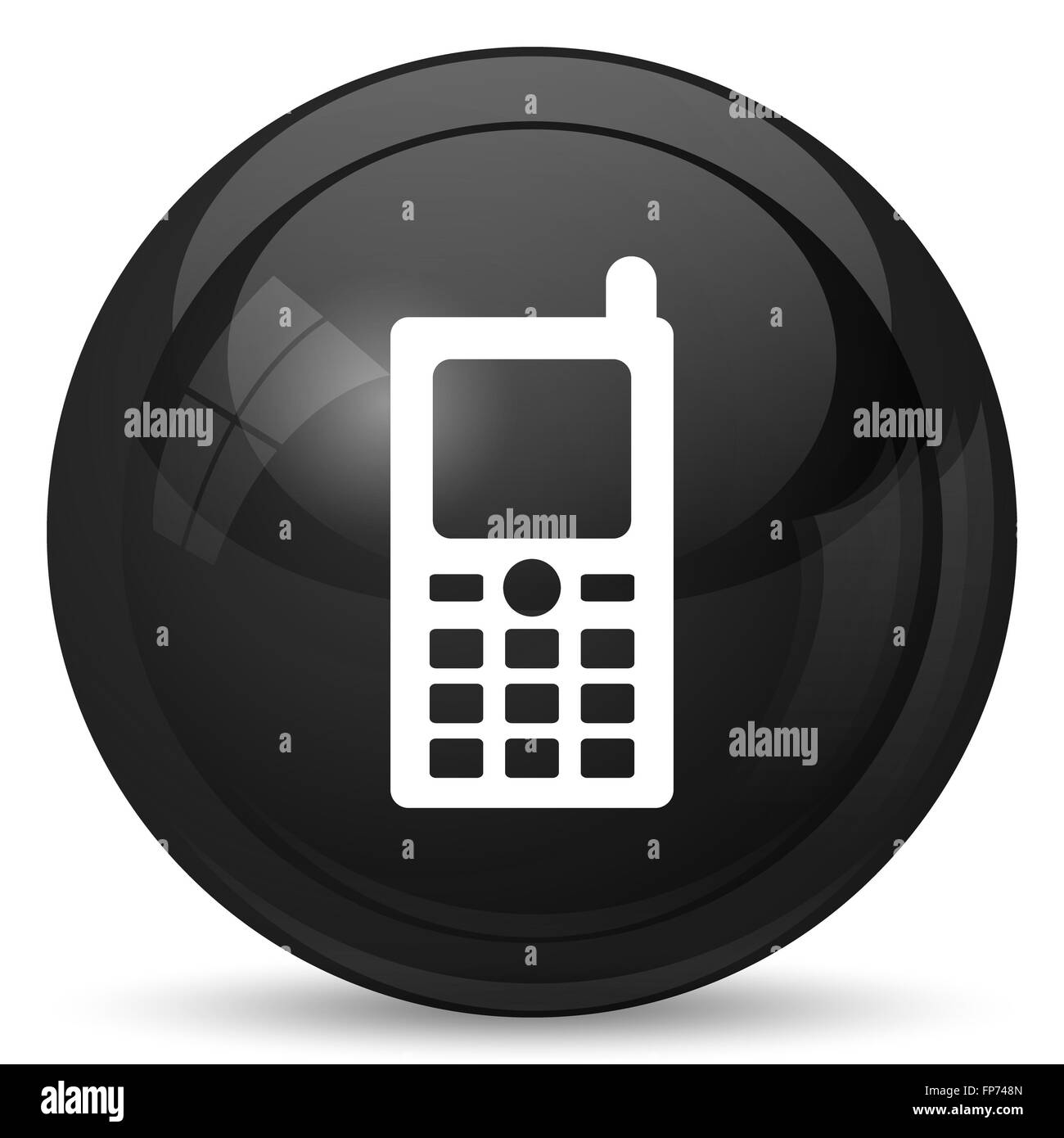 Mobile phone icon. Internet button on white background Stock Photo - Alamy