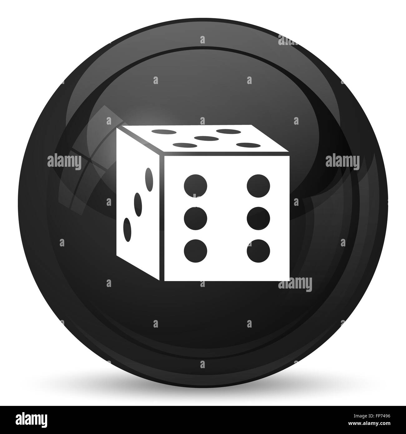 Dice icon. Internet button on white background Stock Photo - Alamy