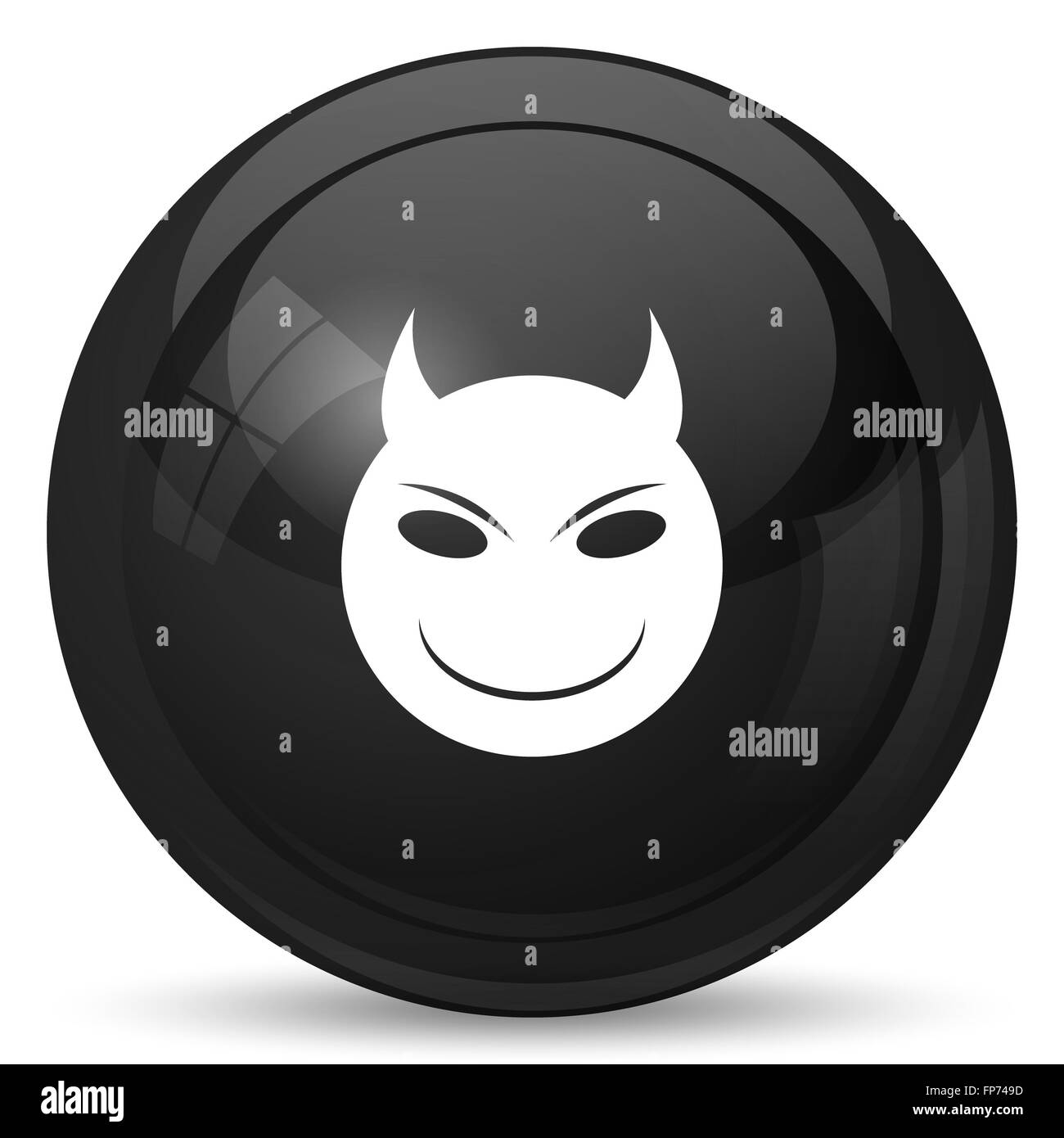 Evil icon. Internet button on white background Stock Photo - Alamy
