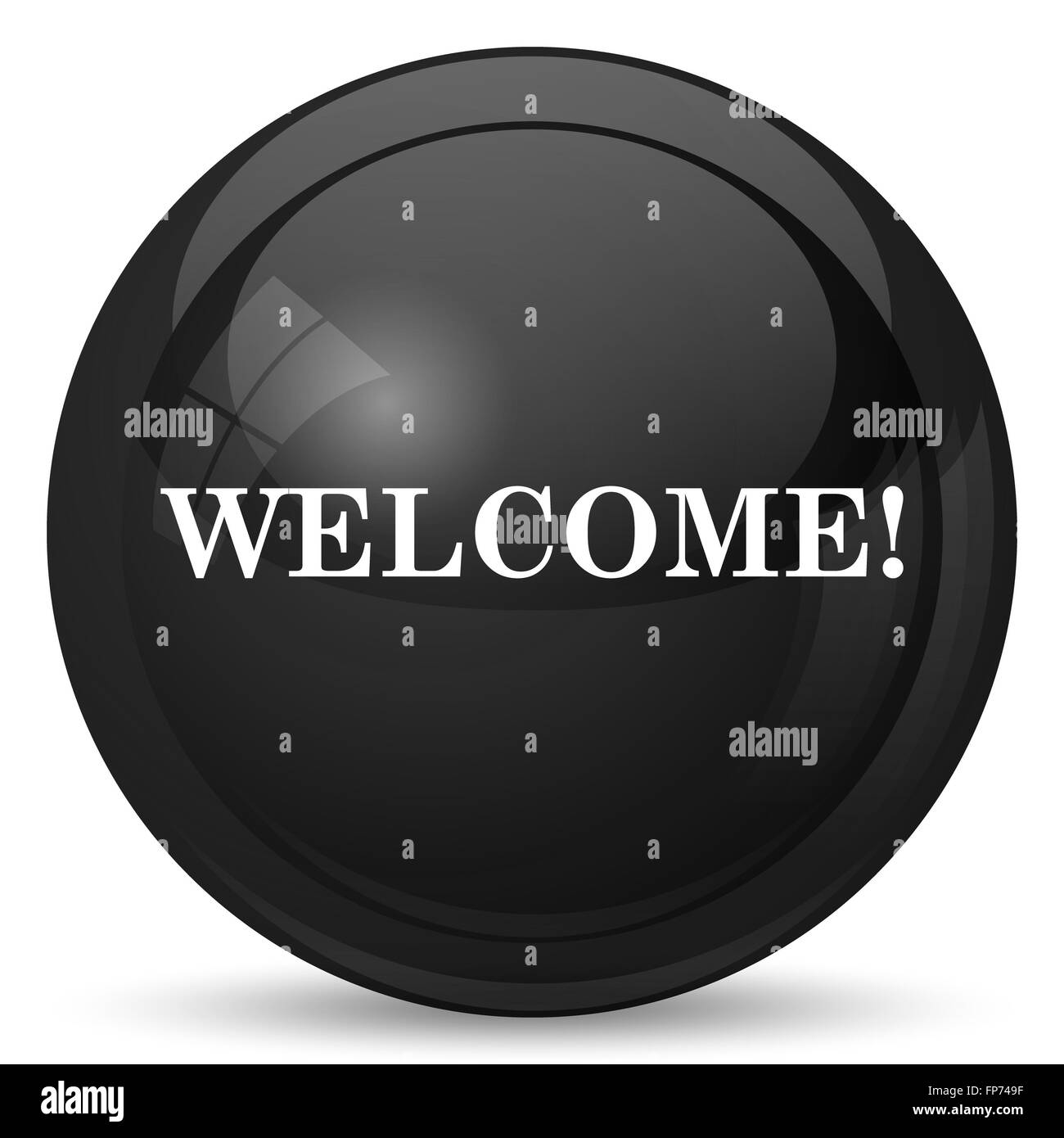 Welcome icon. Internet button on white background Stock Photo - Alamy