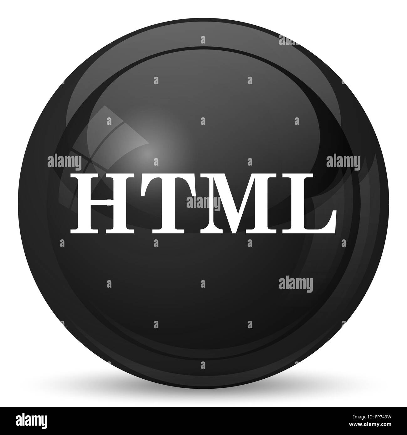 HTML icon. Internet button on white background Stock Photo - Alamy
