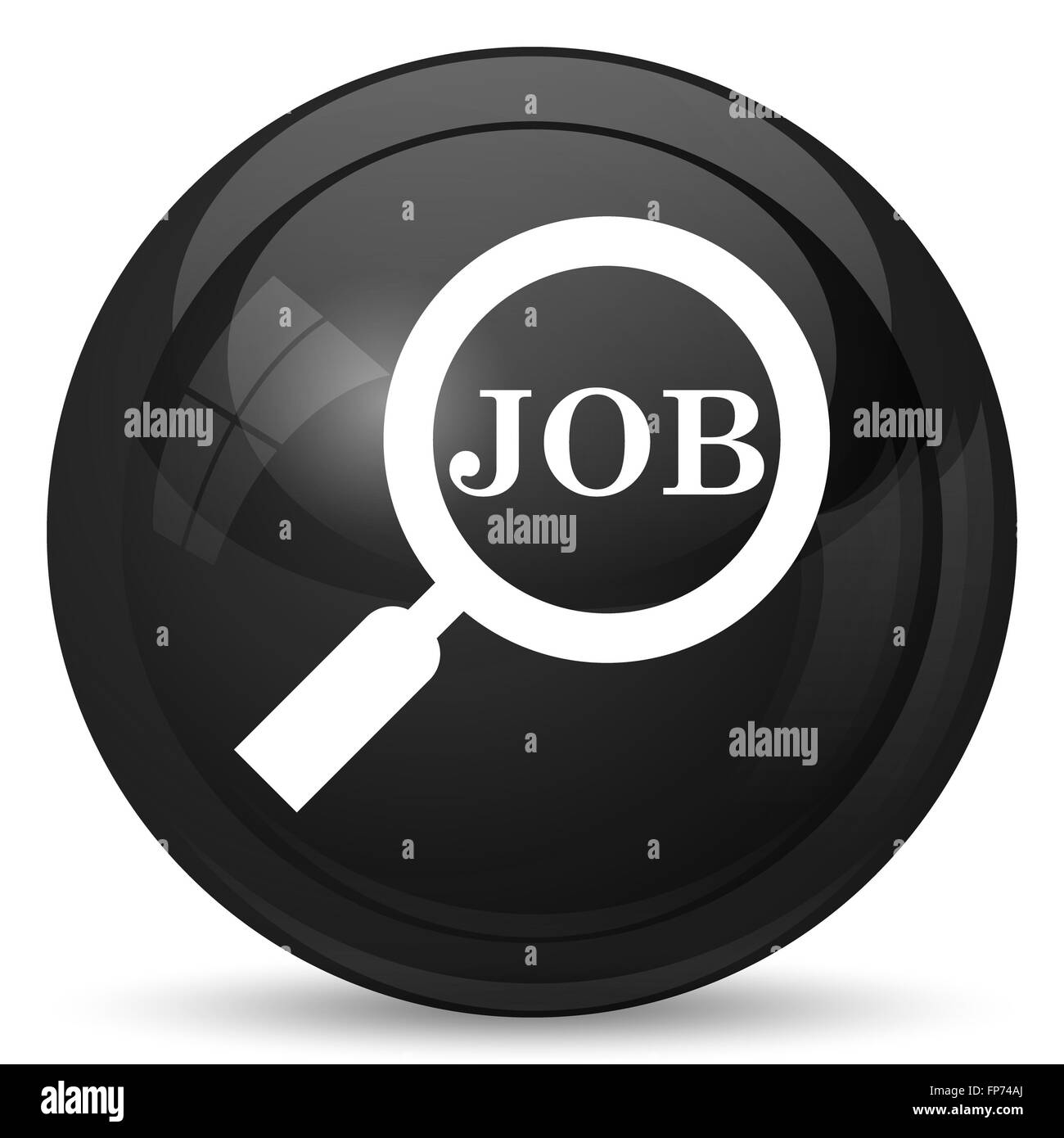 Search for job icon. Internet button on white background Stock Photo ...