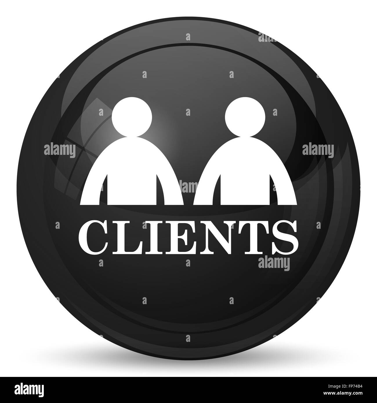 Clients icon. Internet button on white background Stock Photo - Alamy