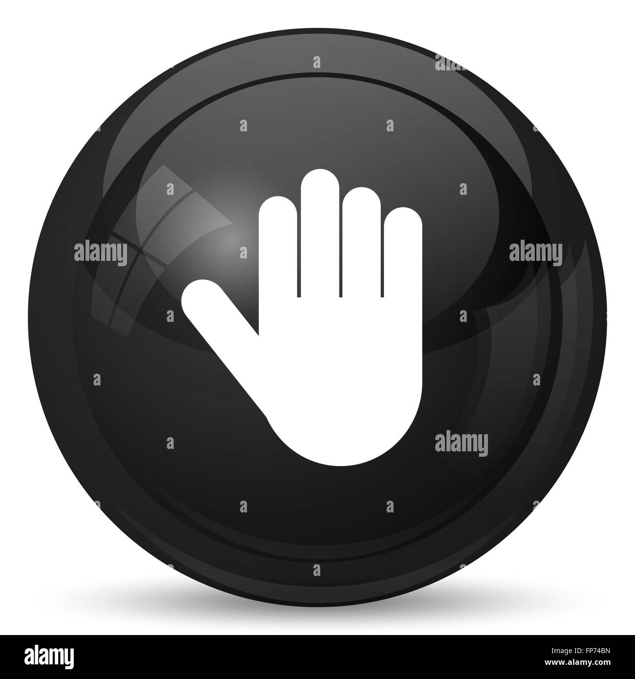 Stop icon. Internet button on white background Stock Photo - Alamy