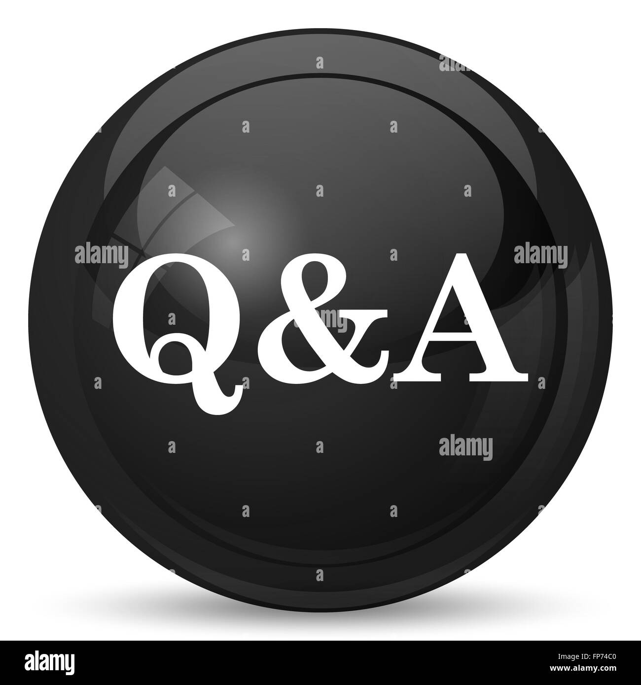 Q&A icon. Internet button on white background Stock Photo - Alamy