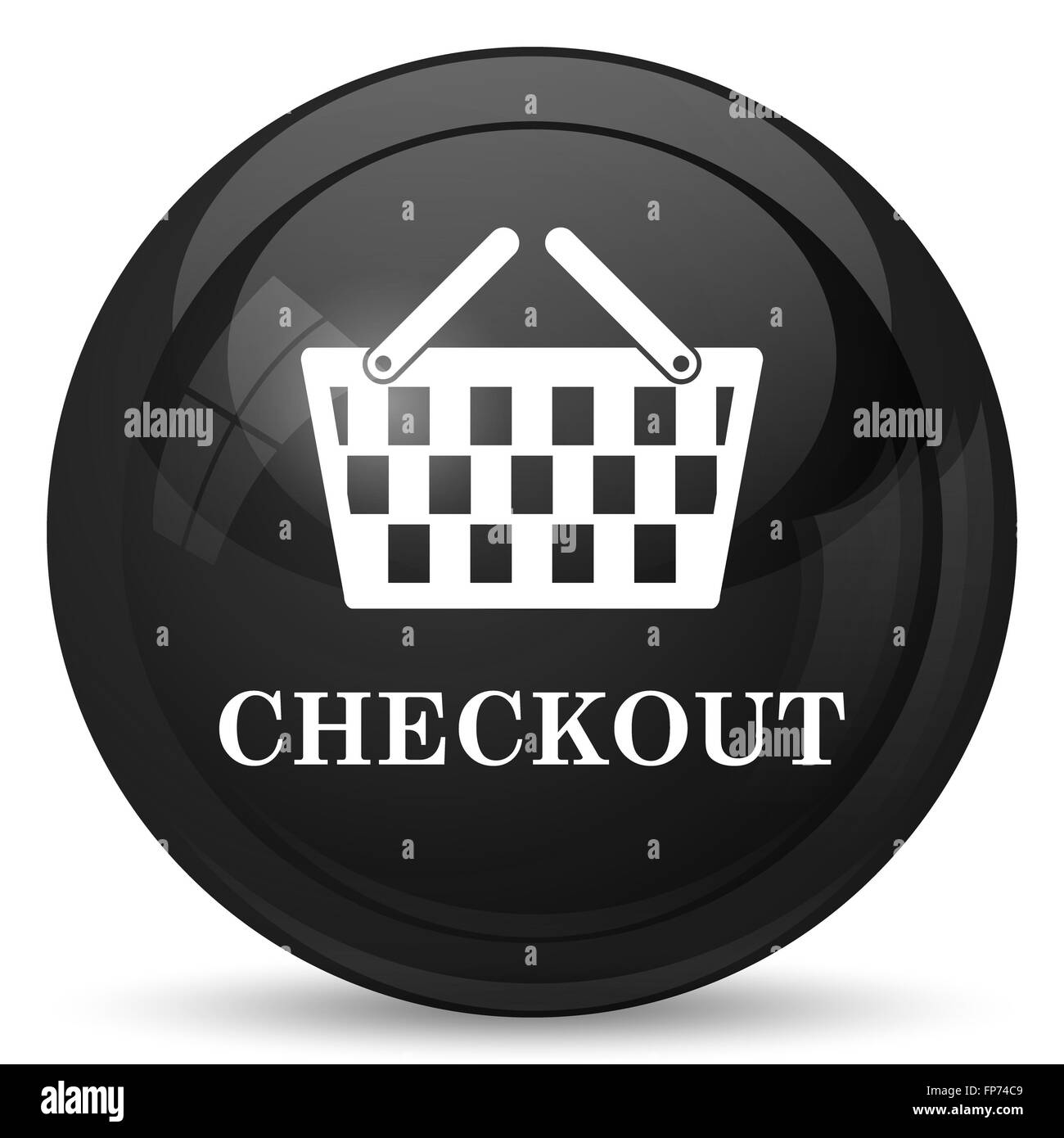 Checkout icon. Internet button on white background Stock Photo - Alamy