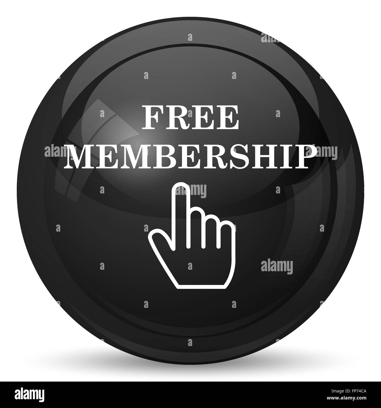 Free membership icon. Internet button on white background Stock Photo ...