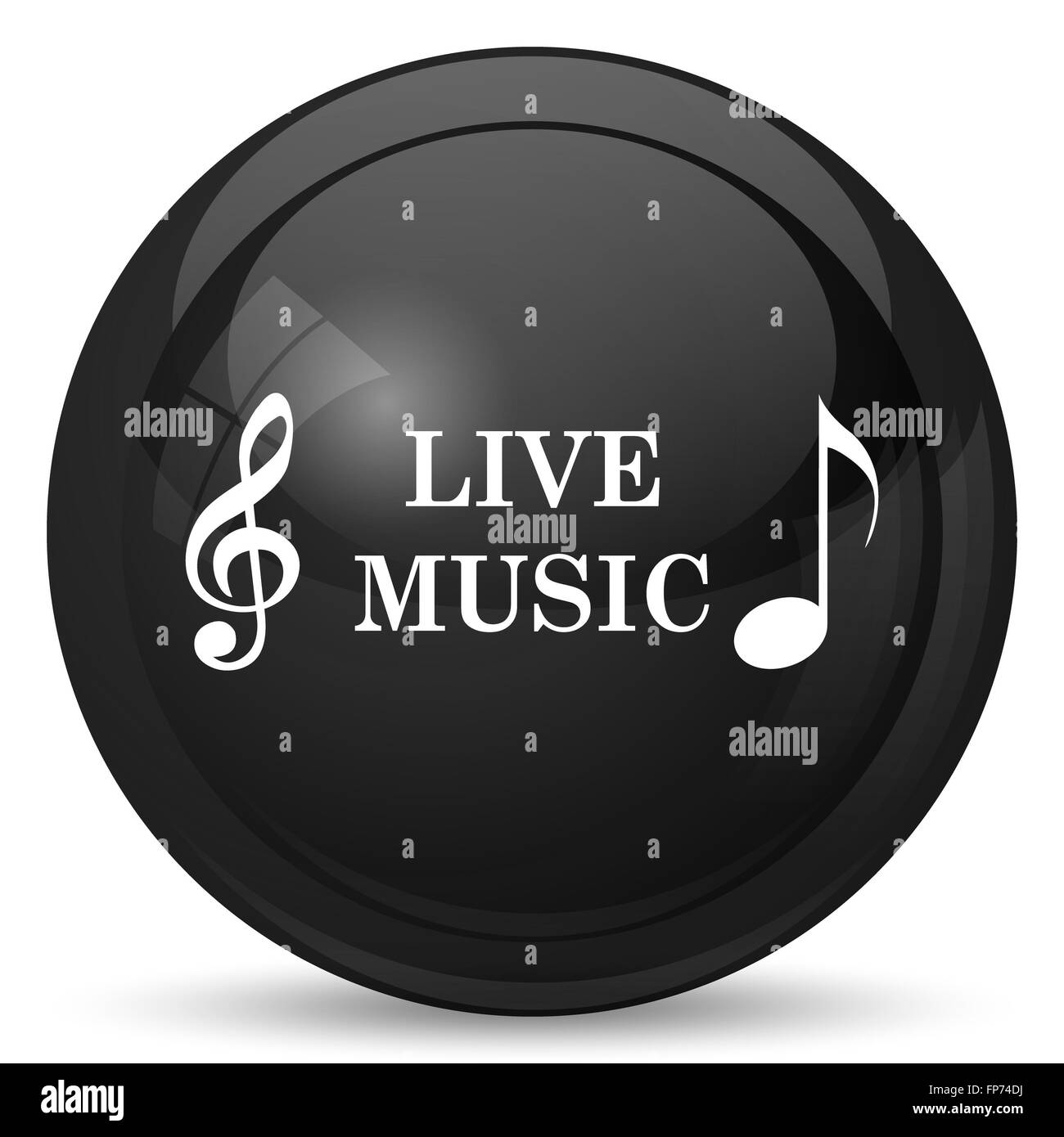 Live music icon. Internet button on white background Stock Photo - Alamy