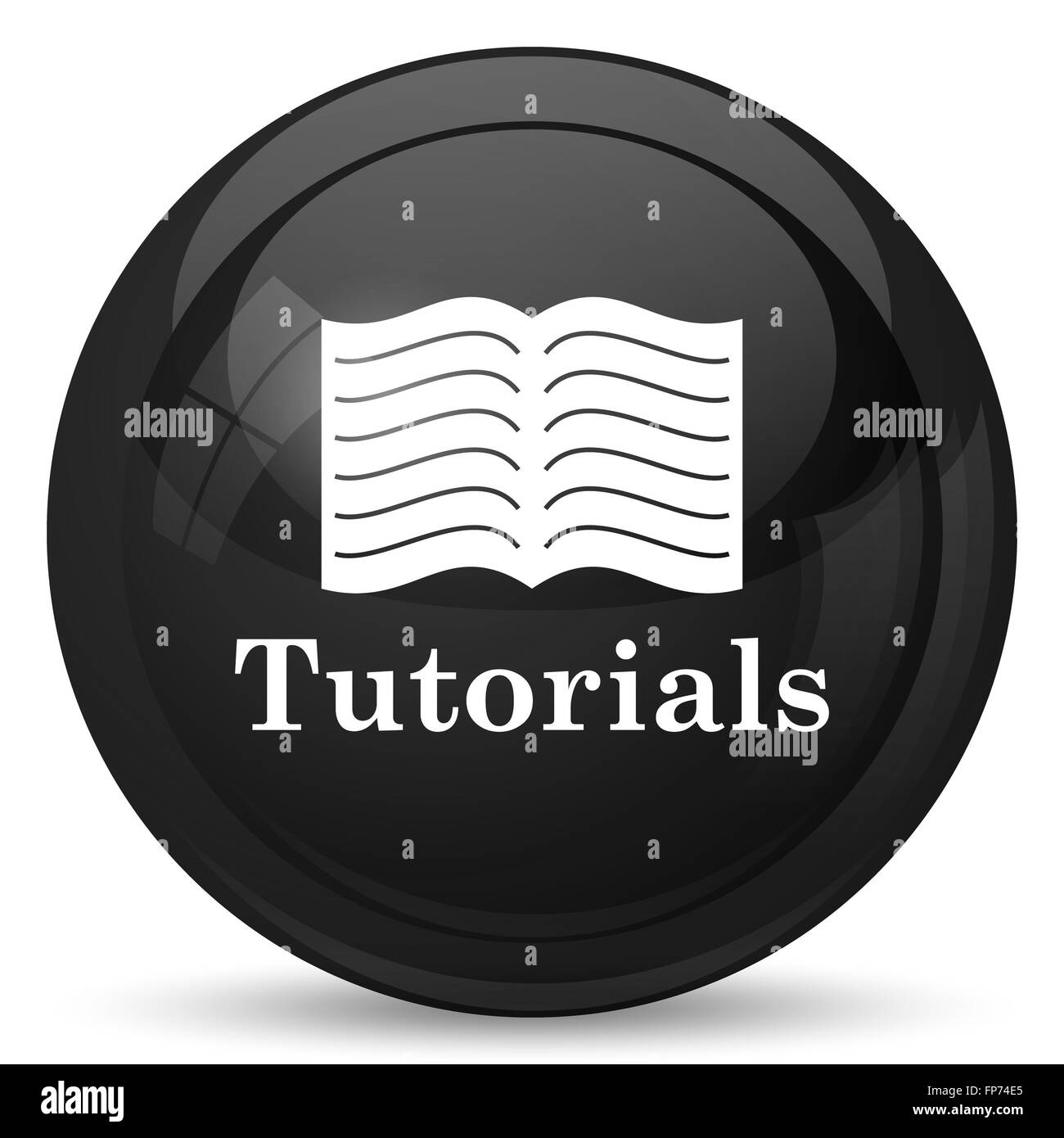 Tutorials icon. Internet button on white background Stock Photo - Alamy