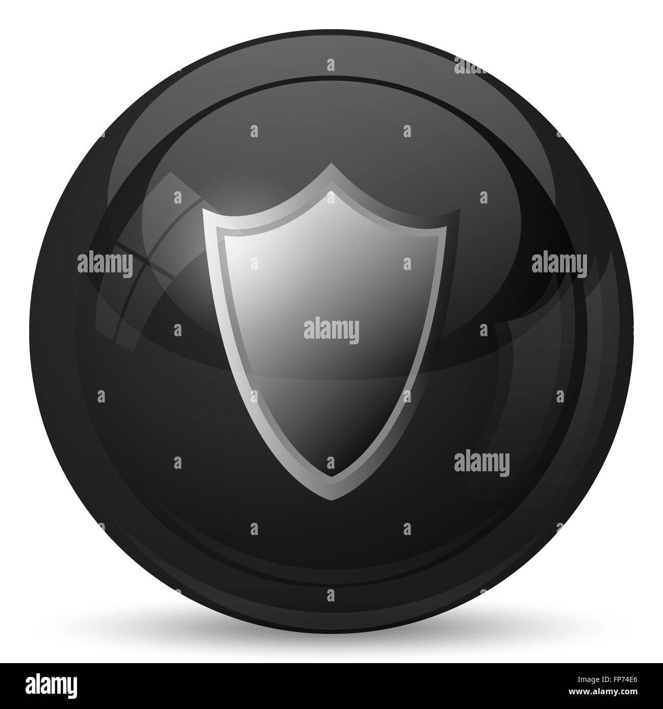 Shield icon. Internet button on white background Stock Photo - Alamy