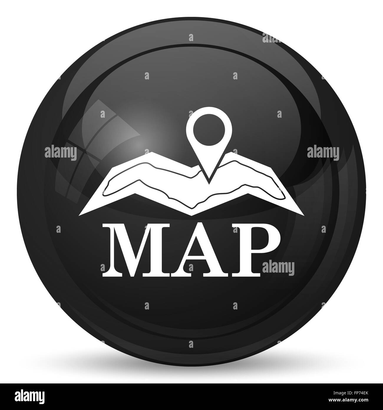 Map icon. Internet button on white background Stock Photo - Alamy
