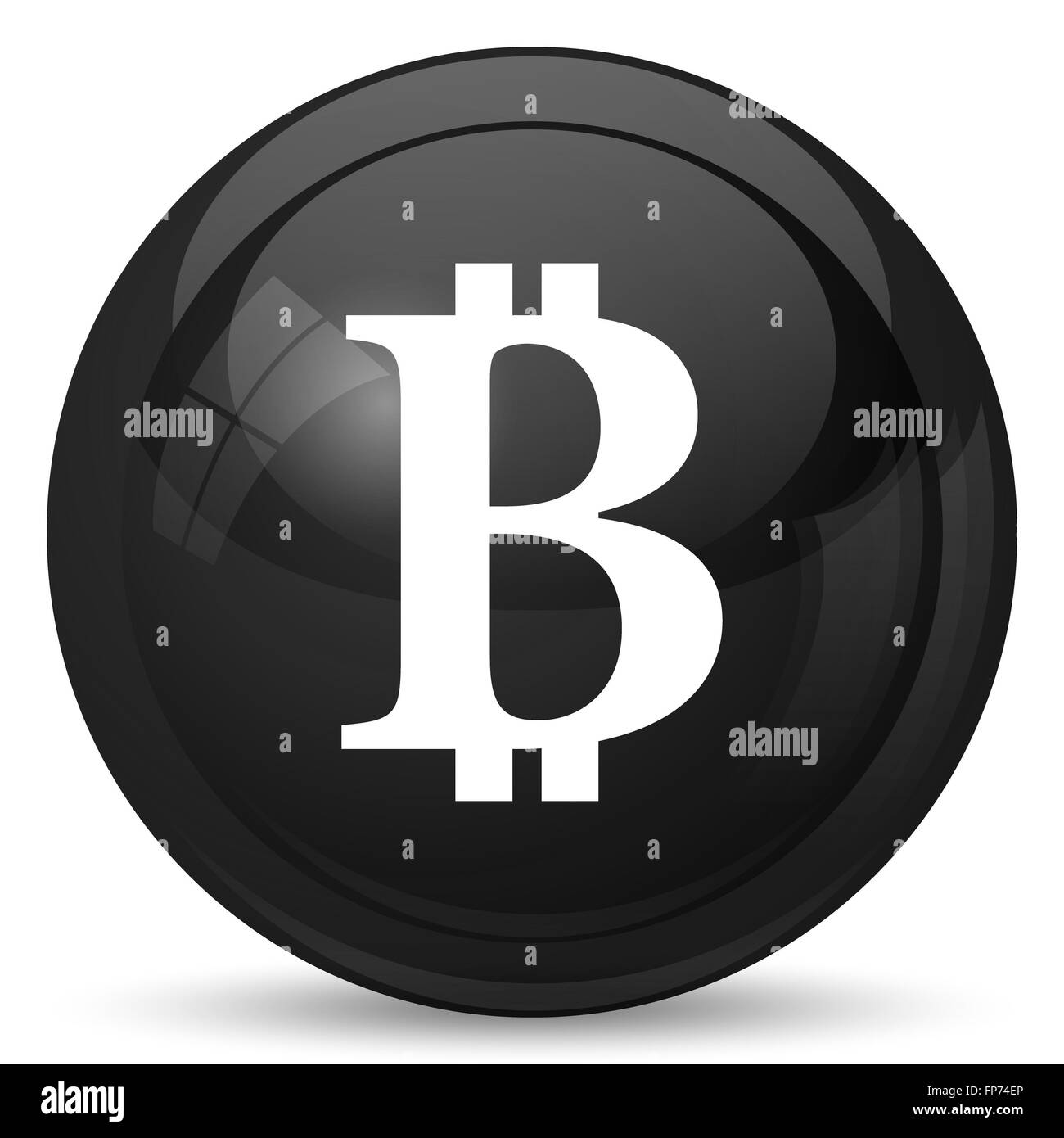 Bitcoin icon. Internet button on white background Stock Photo - Alamy