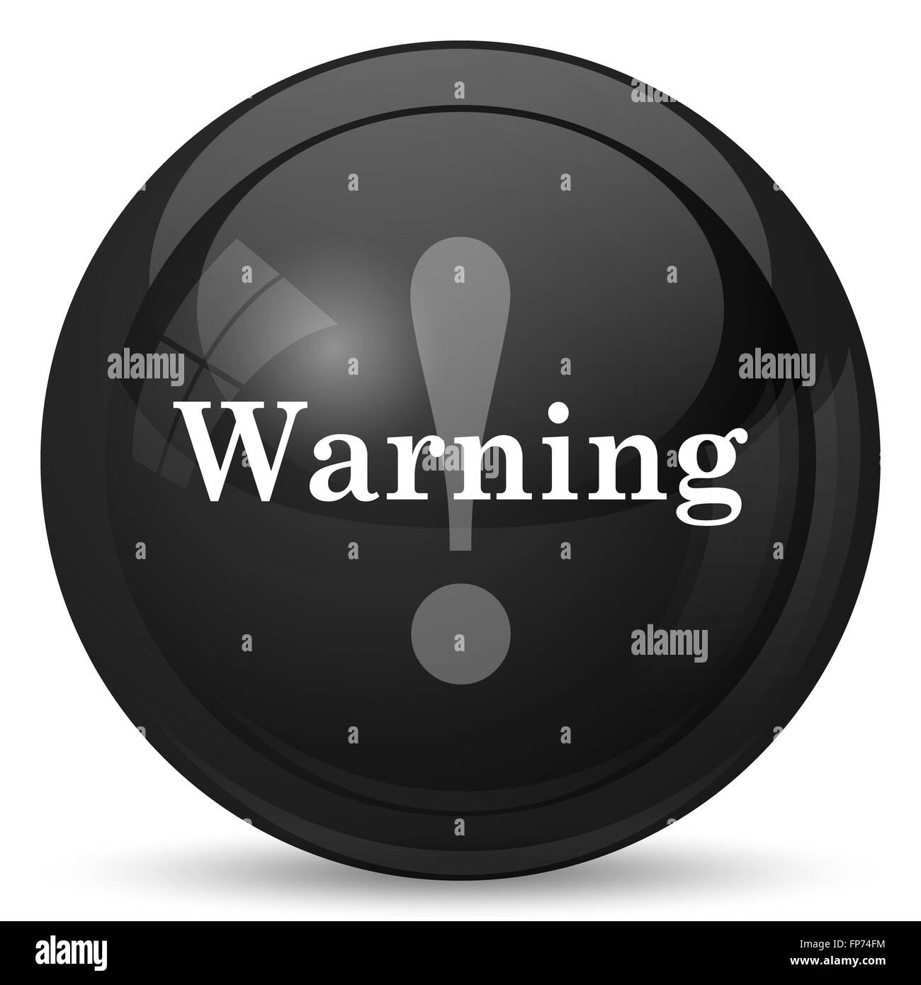 Warning icon. Internet button on white background Stock Photo - Alamy