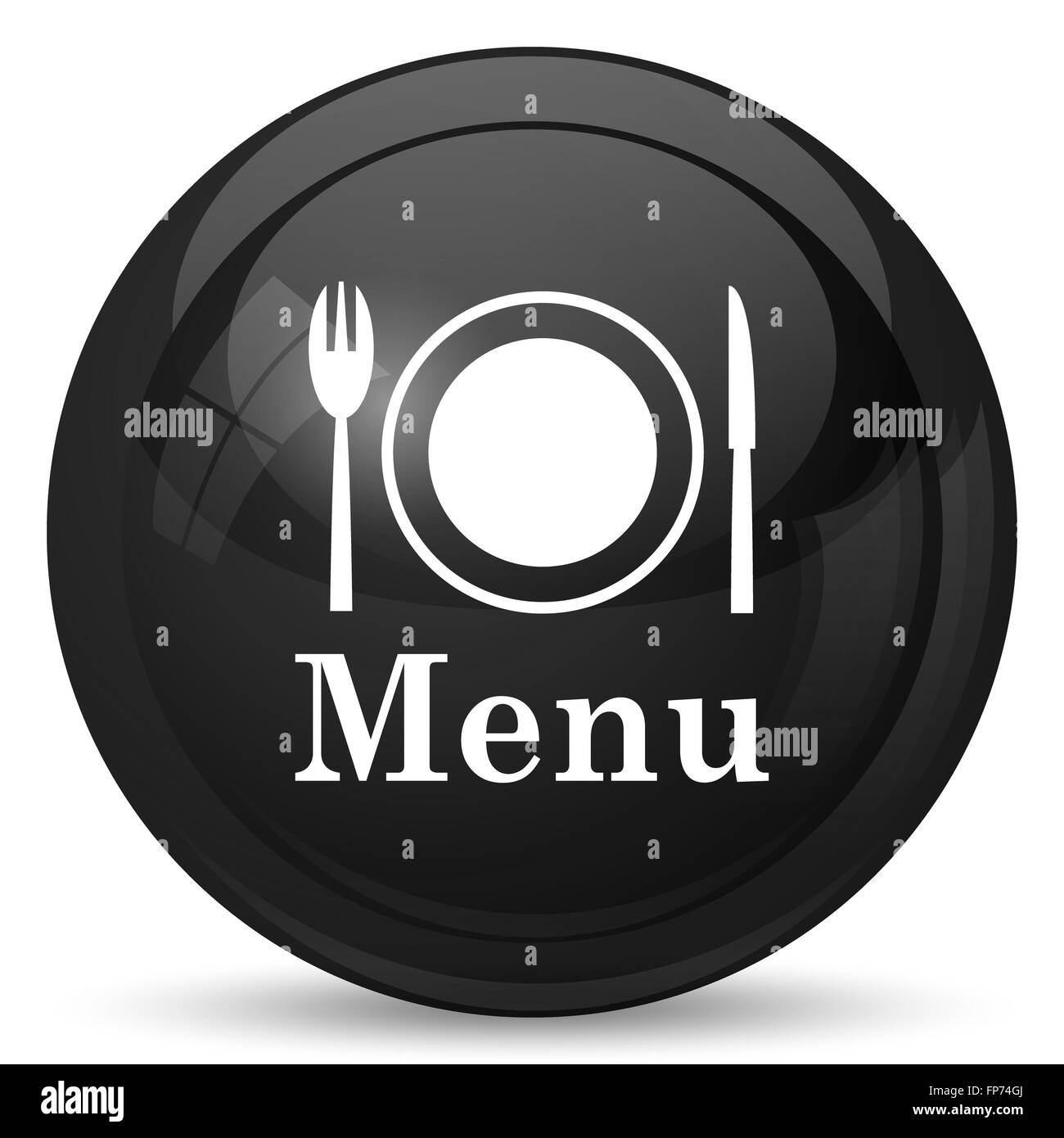Menu icon. Internet button on white background Stock Photo - Alamy