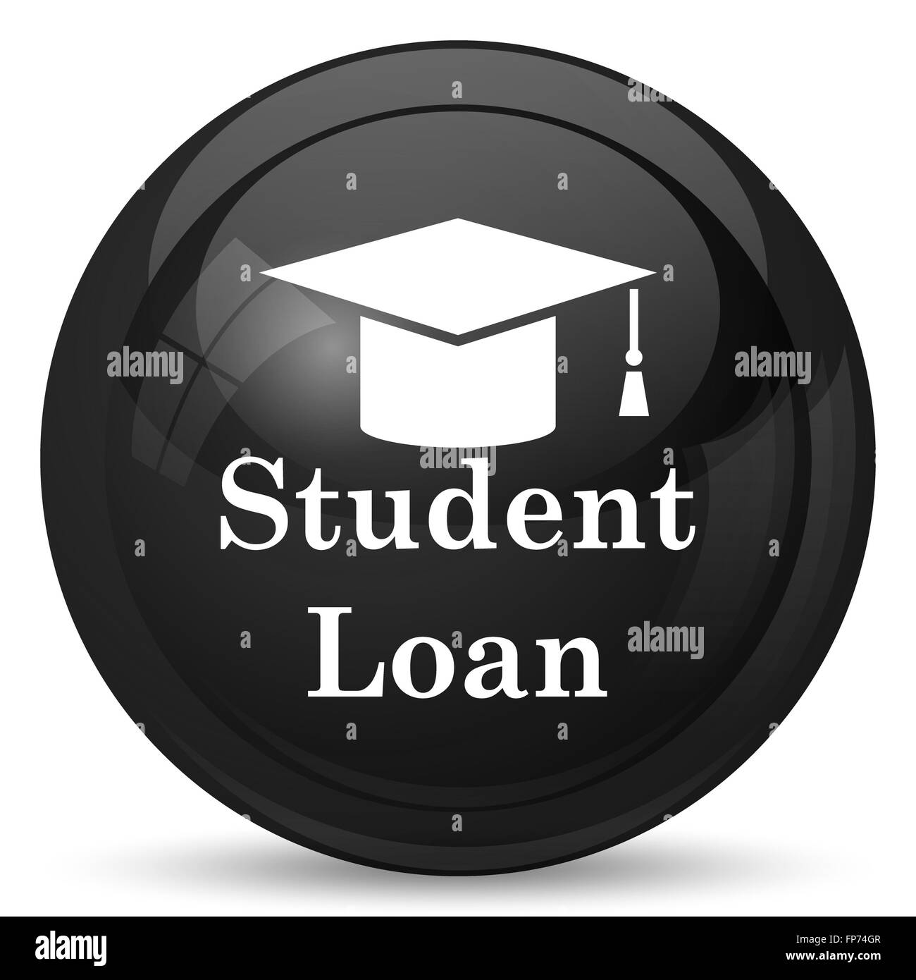 Student loan icon. Internet button on white background Stock Photo - Alamy