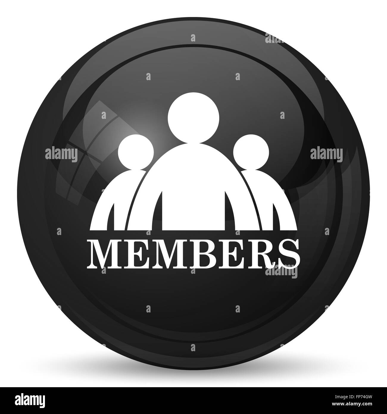 Members icon. Internet button on white background Stock Photo - Alamy