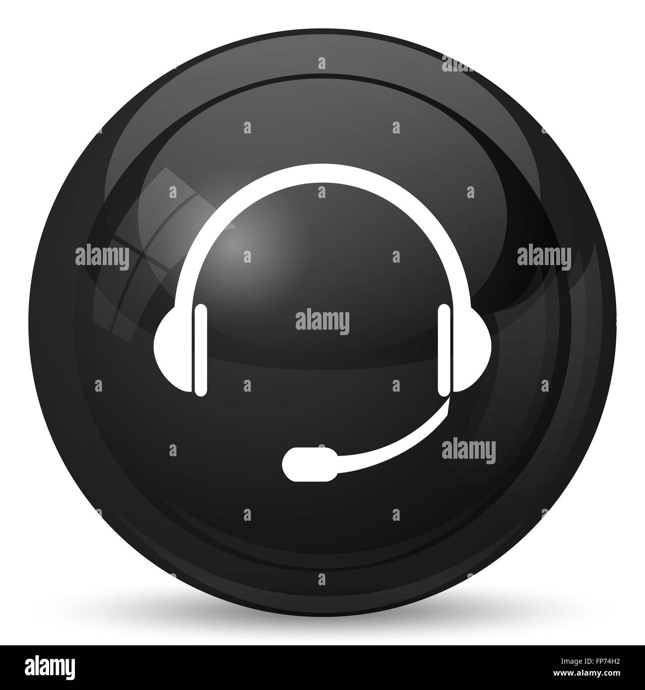 Headphones icon. Internet button on white background Stock Photo - Alamy